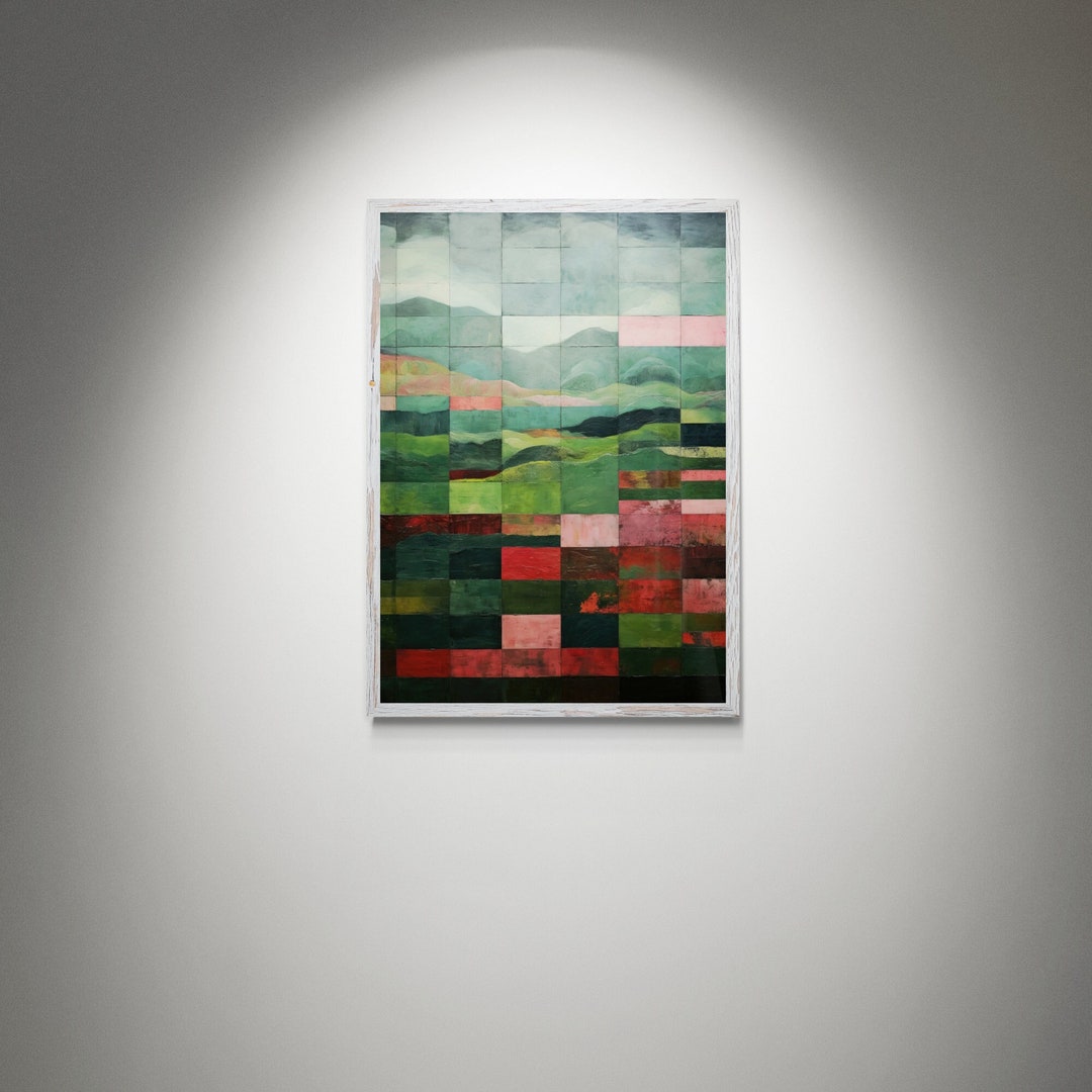 Abstract Cubist Landscape Print, Digital Download, Printable Wall Art ...