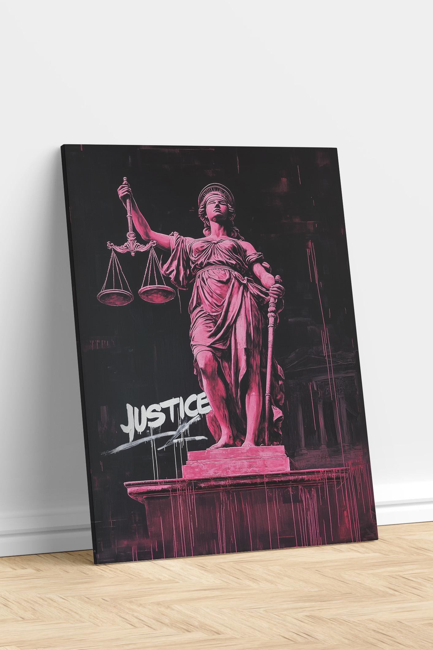 Preppy Maximalist Lady Justice Poster, Digital Download Printable Wall ...