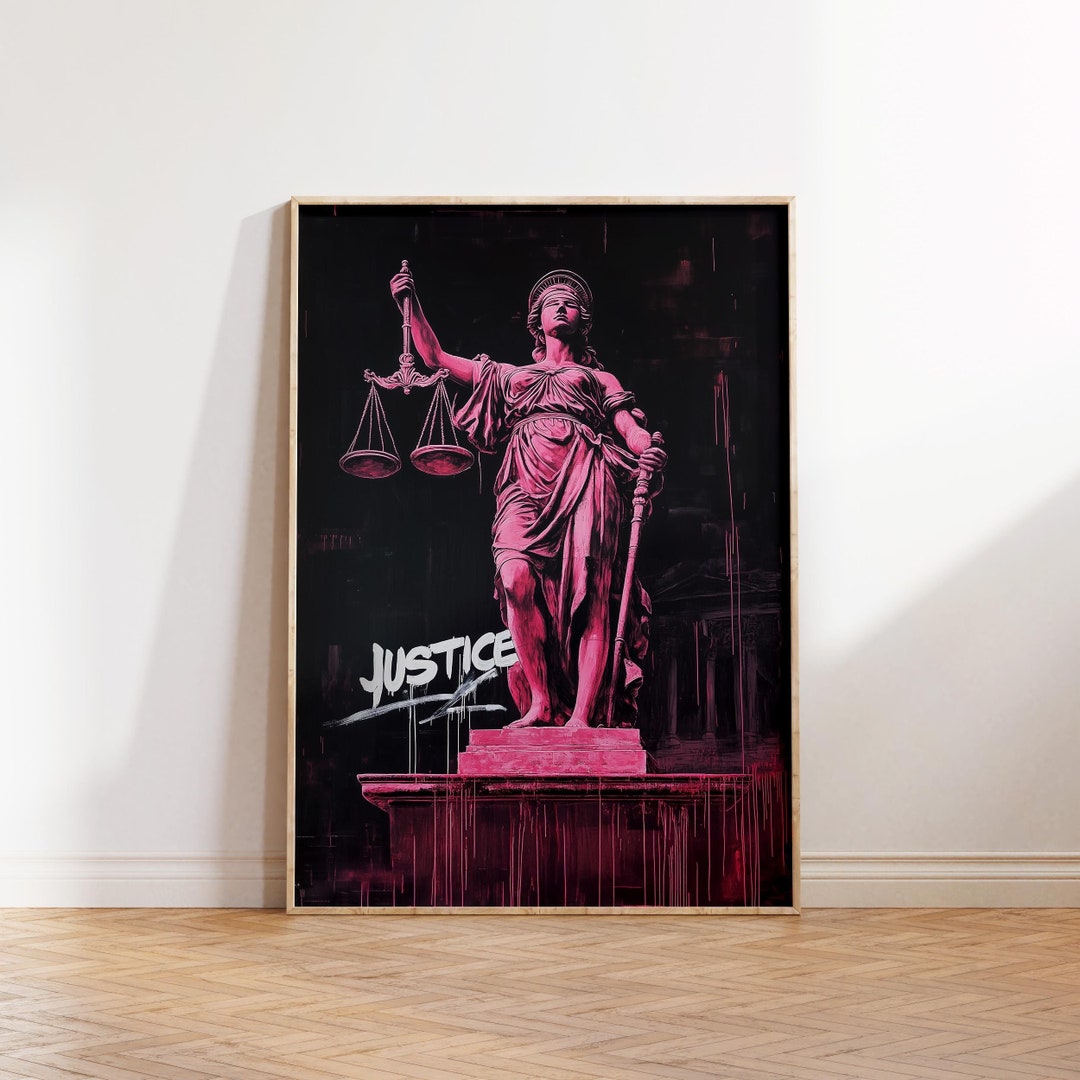 Preppy Maximalist Lady Justice Poster, Digital Download Printable Wall ...