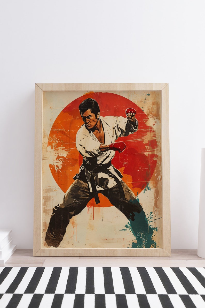Retro Karate Poster Printable Wall Art Instant Download, Vintage ...