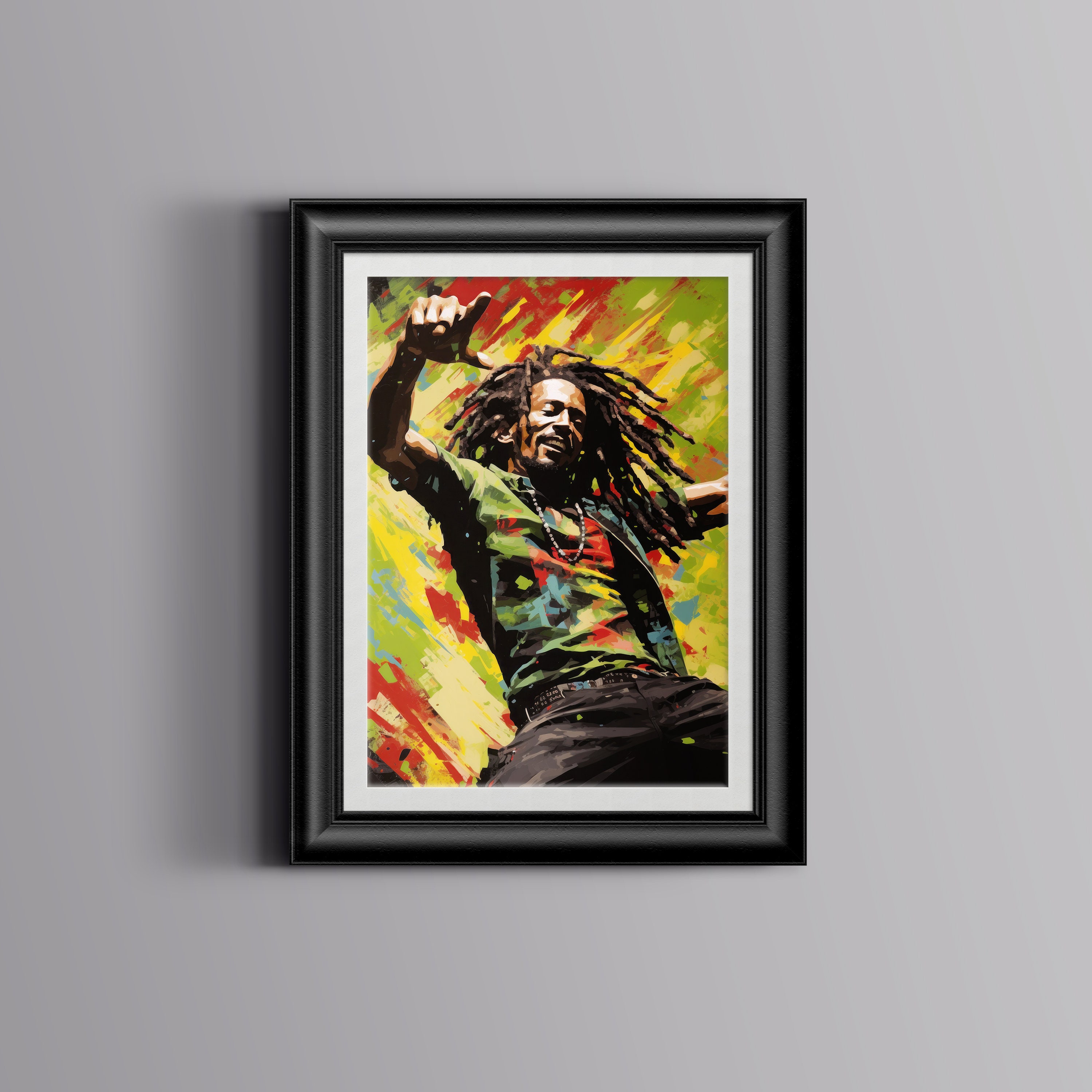 Vibrant Rastafari Pop Art Portrait Printable Wall Art, Colorful ...