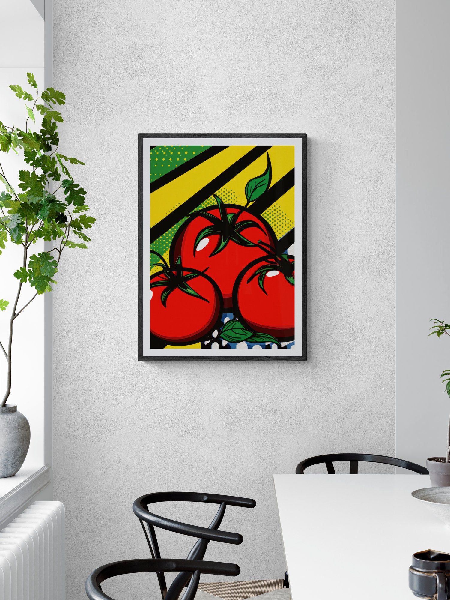 Tomato Pop Art Painting, Printable Wall Art, Jamaican Retro Poster ...