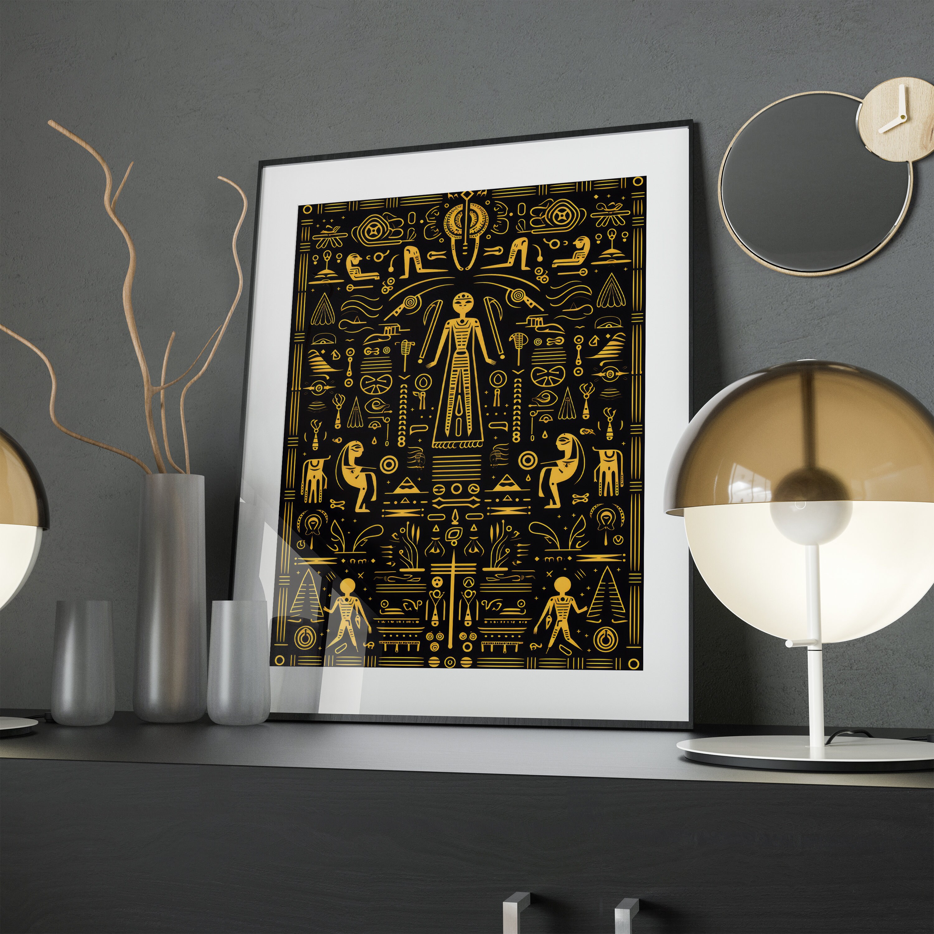 Enigmatic Hieroglyphs Print, Instant Download, Printable Wall Art ...