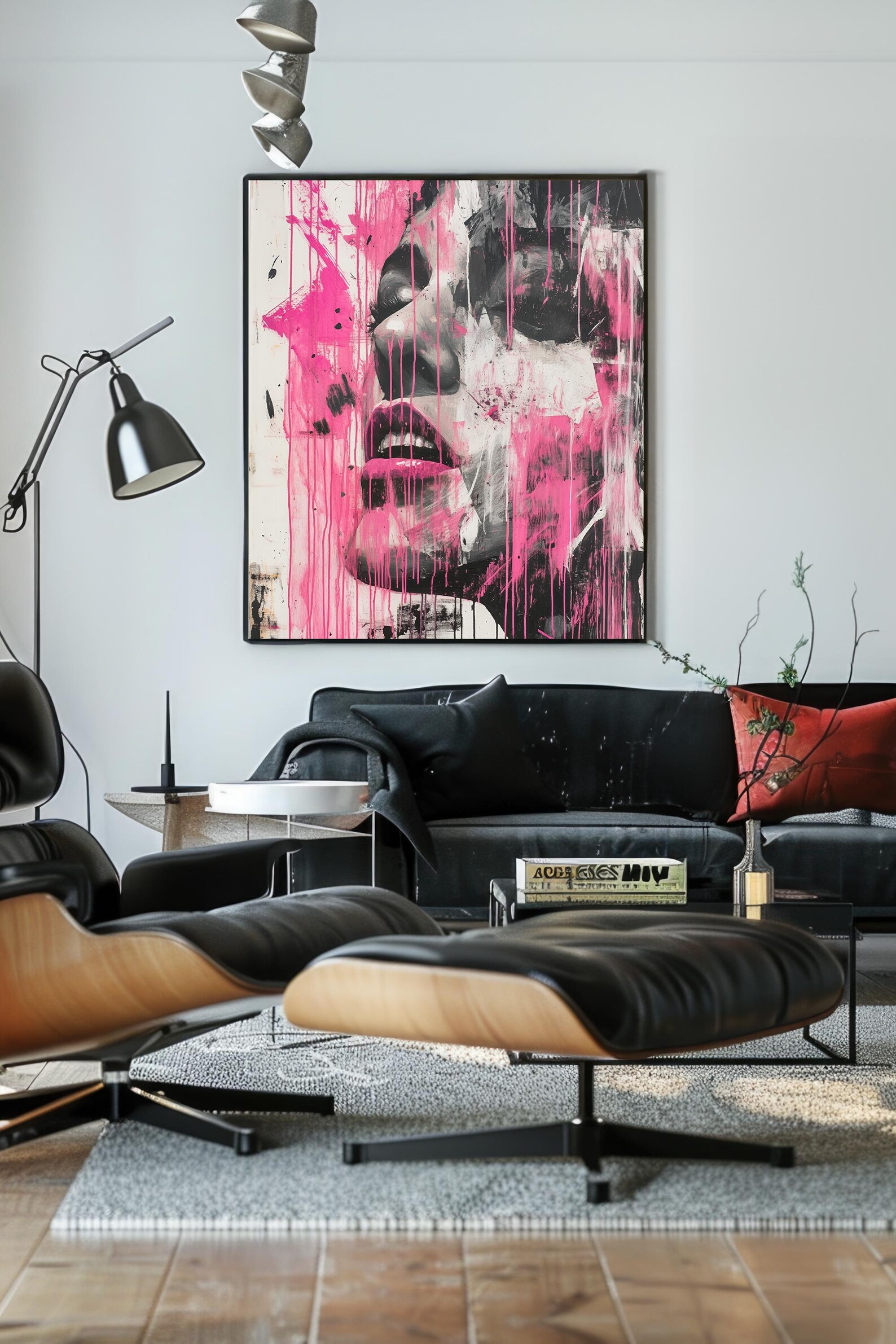 Moody Brash Pink Maximalist Print, Digital Download, Printable Wall Art ...