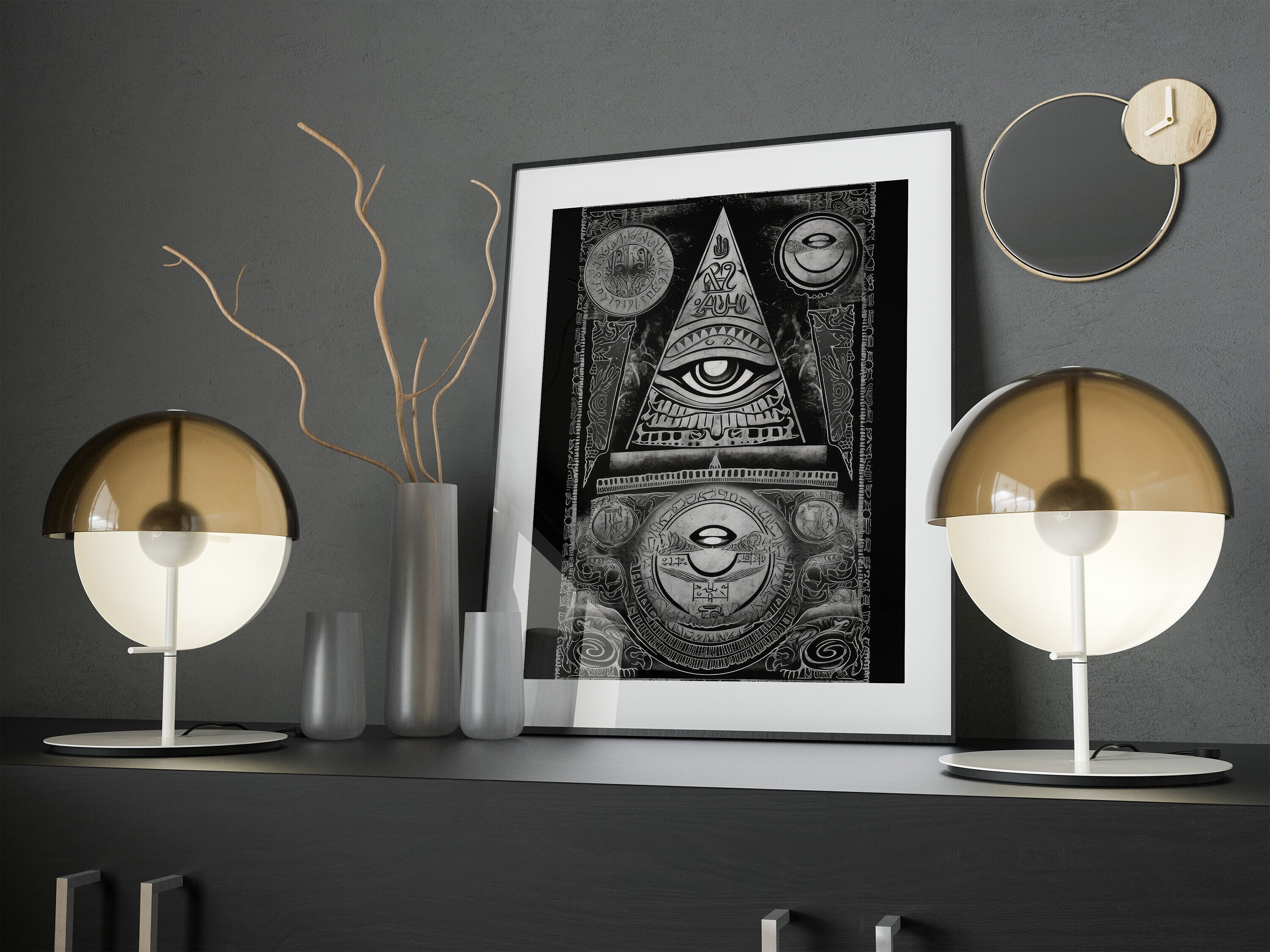 Pyramide Wand Kunst Ägyptische Wand Kunst druckbare Wand Kunst Illuminati Auge Pyramide Wand ...