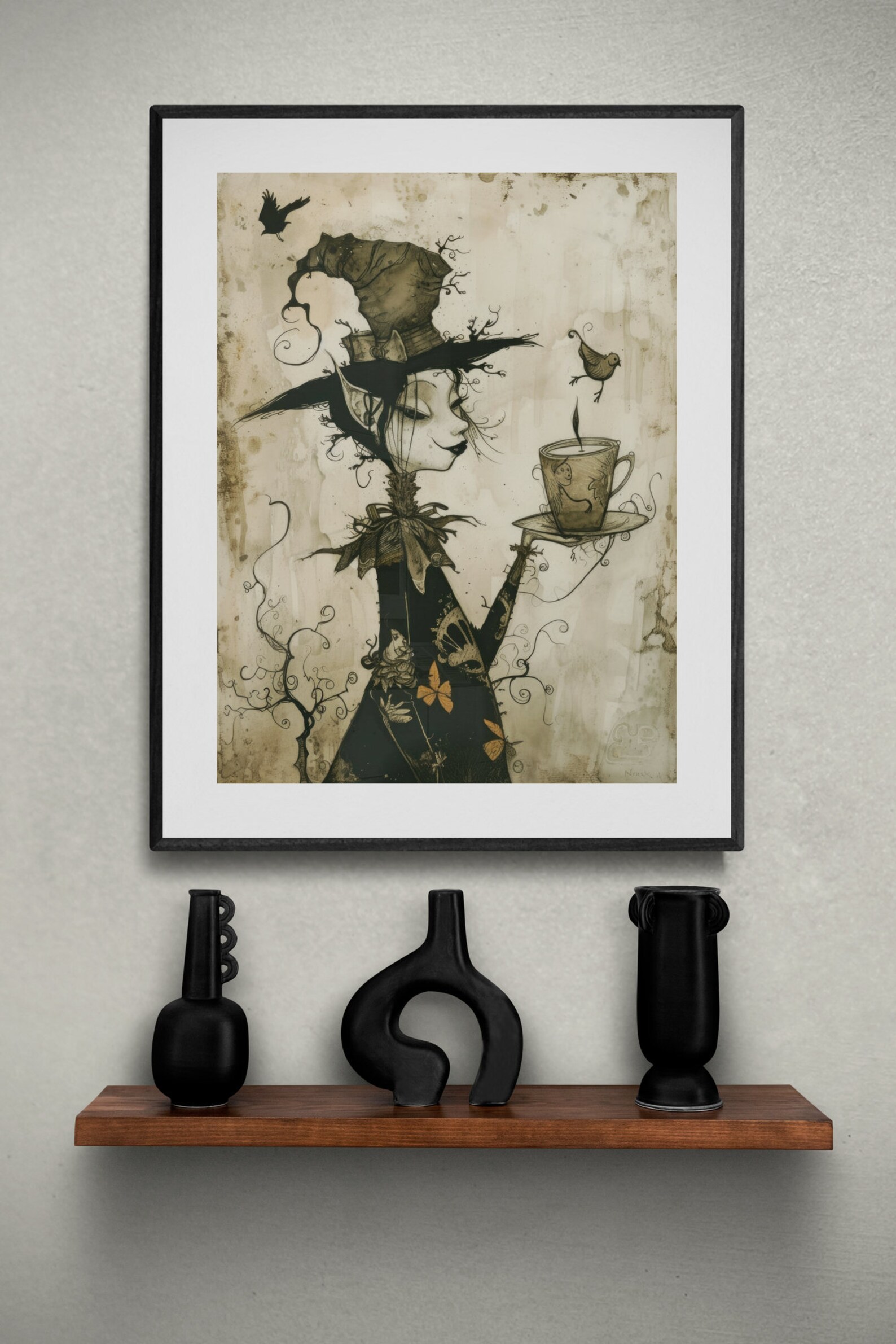 Fairy Witch Poster, Printable Wall Art Instant Download, Moody ...