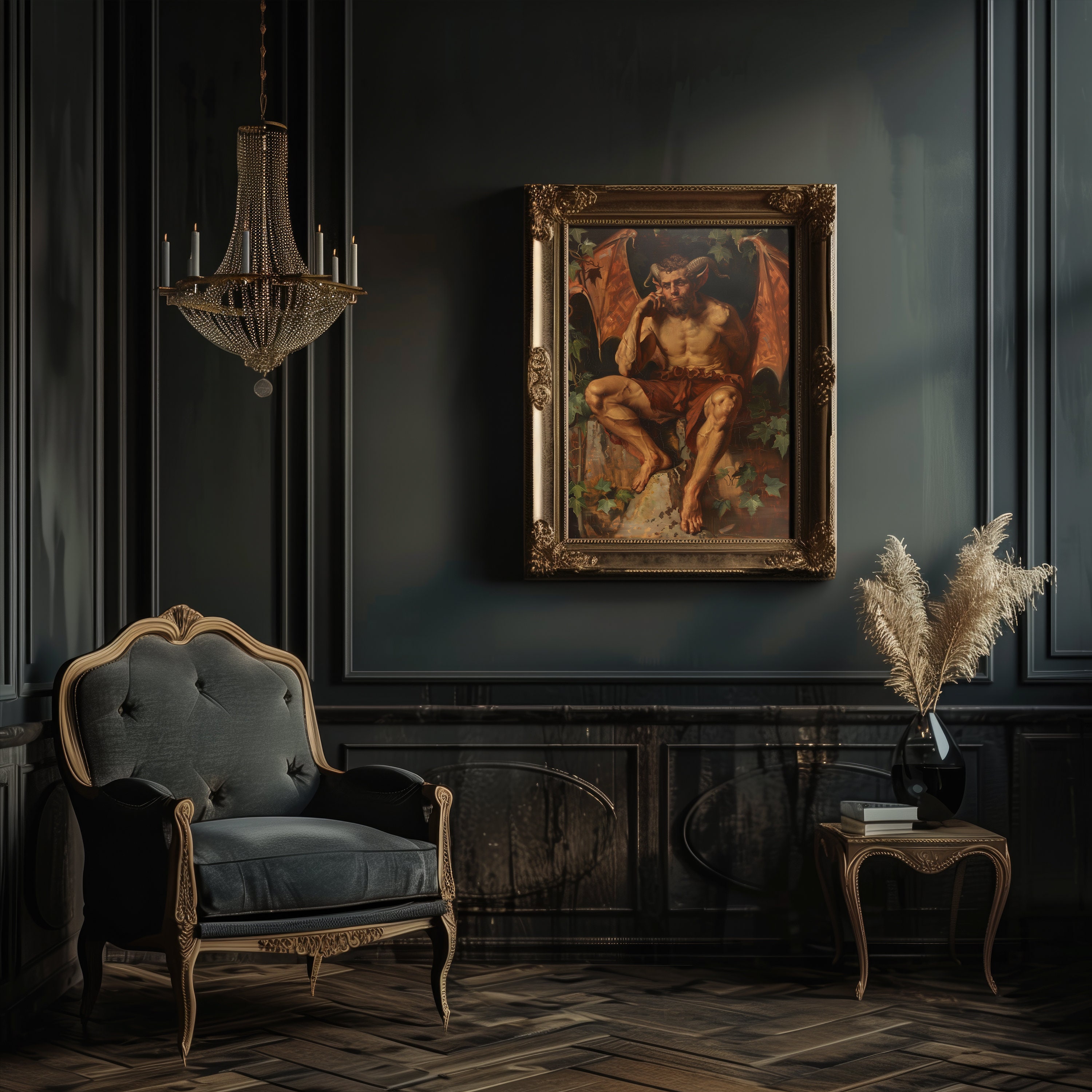 Lucifer Portrait Oil Painting, Printable Wall Art, Instant Download ...