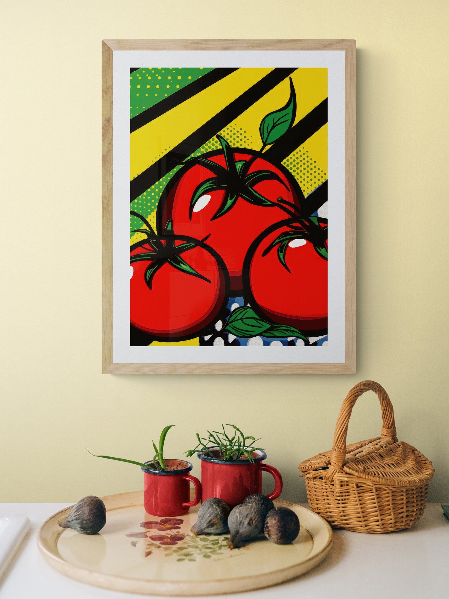 Tomato Pop Art Painting, Printable Wall Art, Jamaican Retro Poster ...