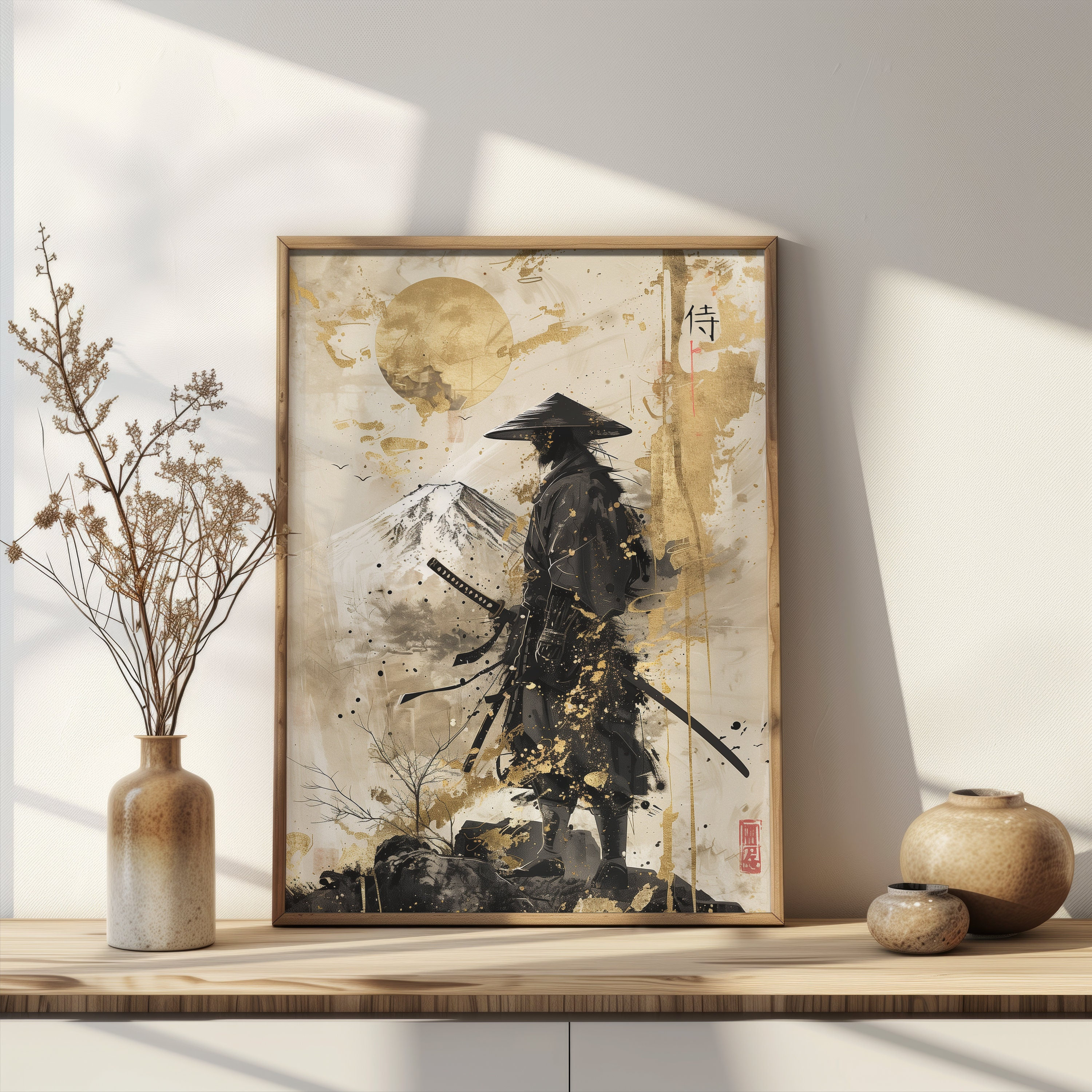 Unique Sumi-e Samurai Poster, Printable Wall Art, Digital Download ...
