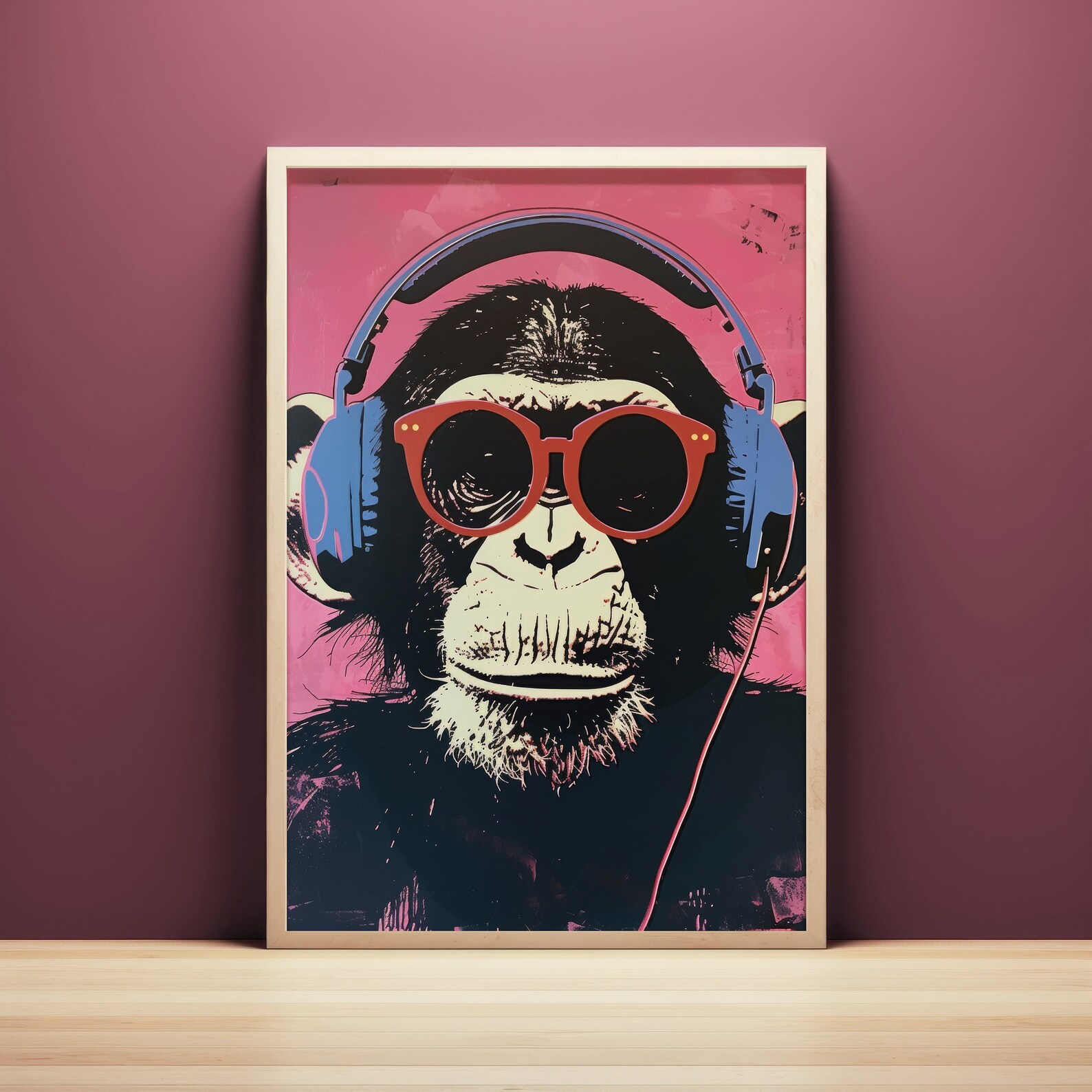 Funky Monkey Poster, Printable Wall Art, Instant Download, Vibrant Pop ...