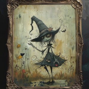 Whimsical Witch, Printable Wall Art, Instant Download, Moody Witchcore ...