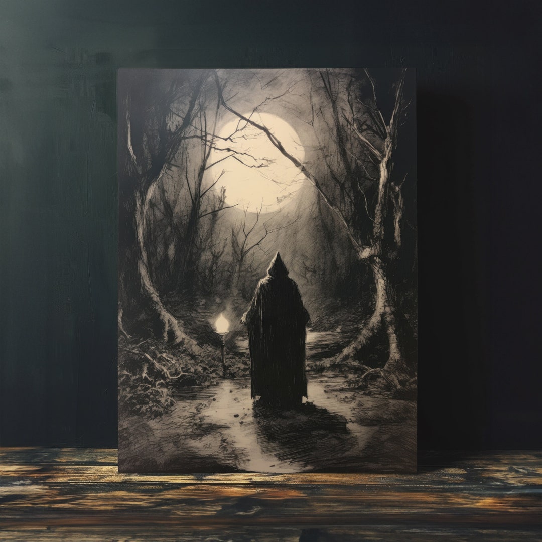 Spooky Forest Witcher, Printable Wall Art, Digital Download, Dark ...