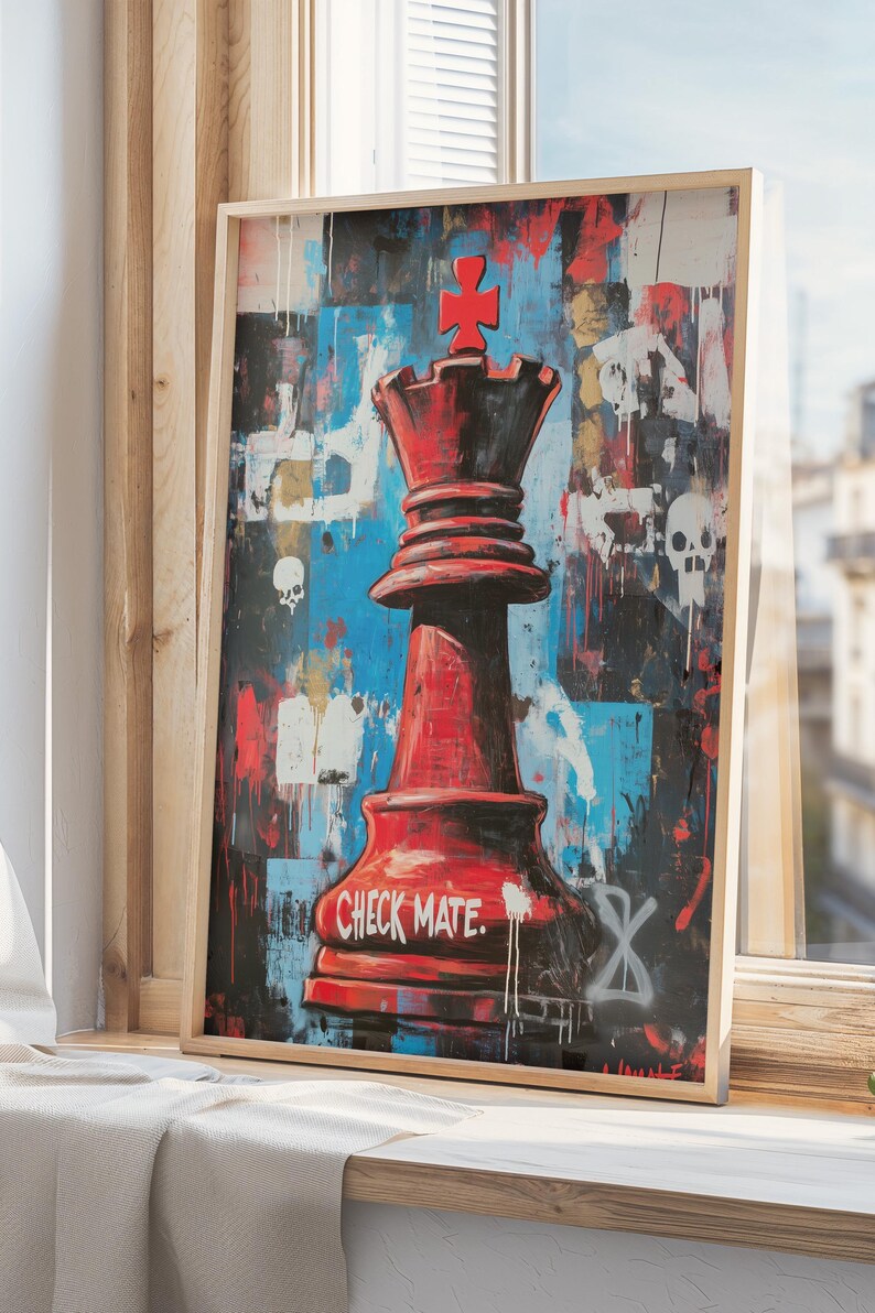 Checkmate: Colorful Chess King Poster, Printable Wall Art, Digital ...