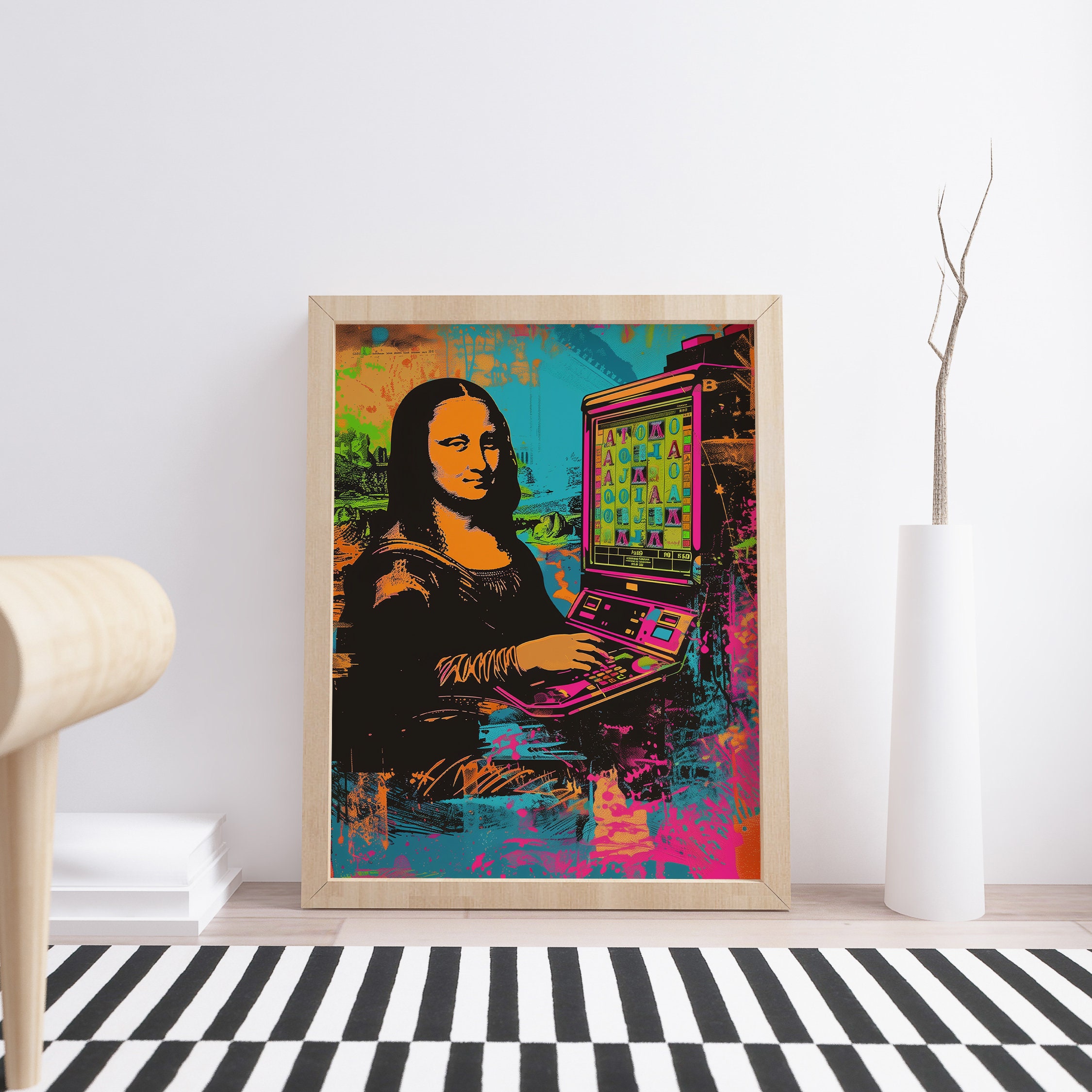 Mona Lisa Satire Pop Art Poster, Printable Wall Art, Instant Download ...