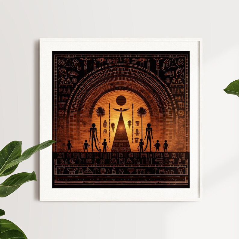 Square Ancient Egyptian Hieroglyphics Print, Instant Download ...