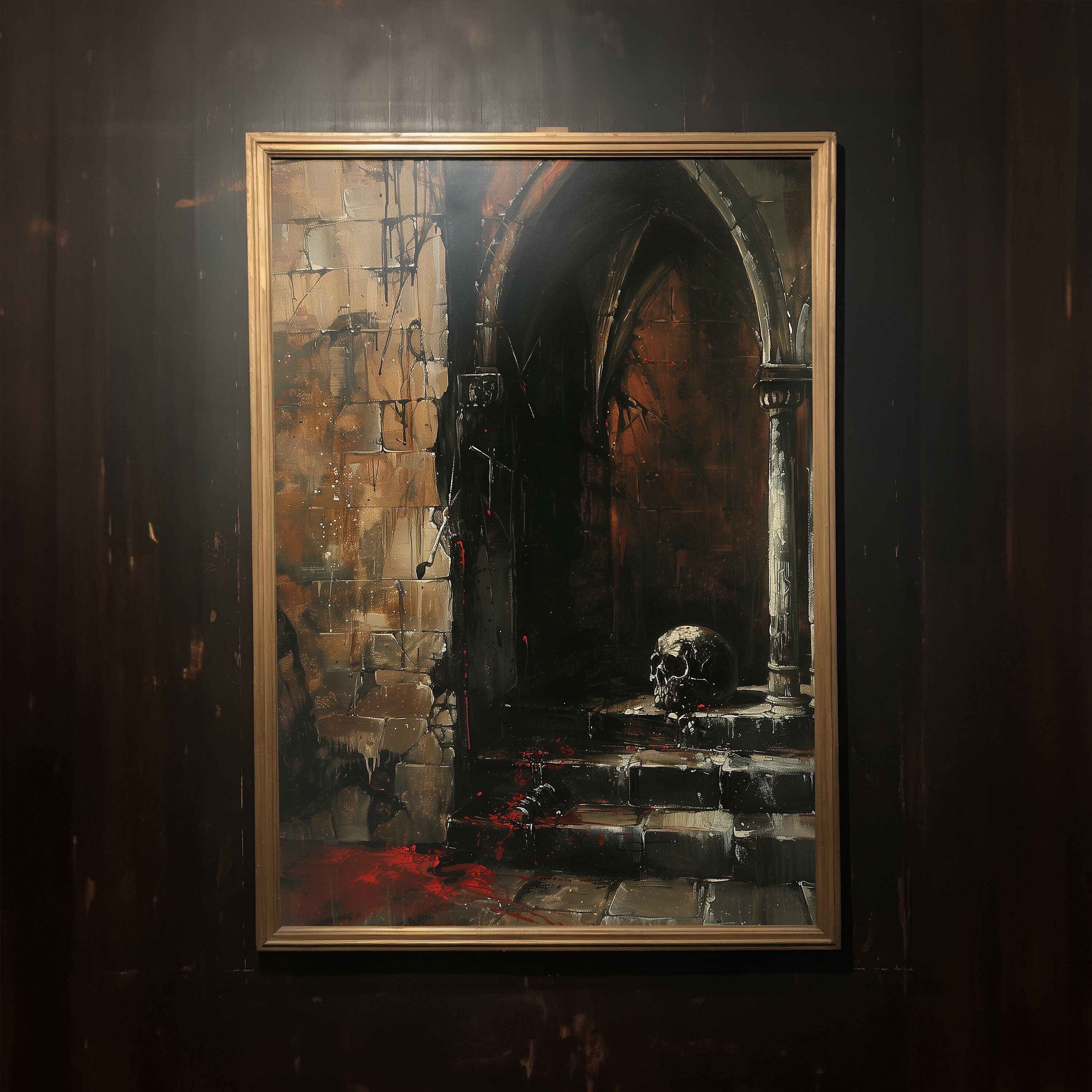 Macabre Dark Academia Painting, Printable Wall Art, Instant Download ...