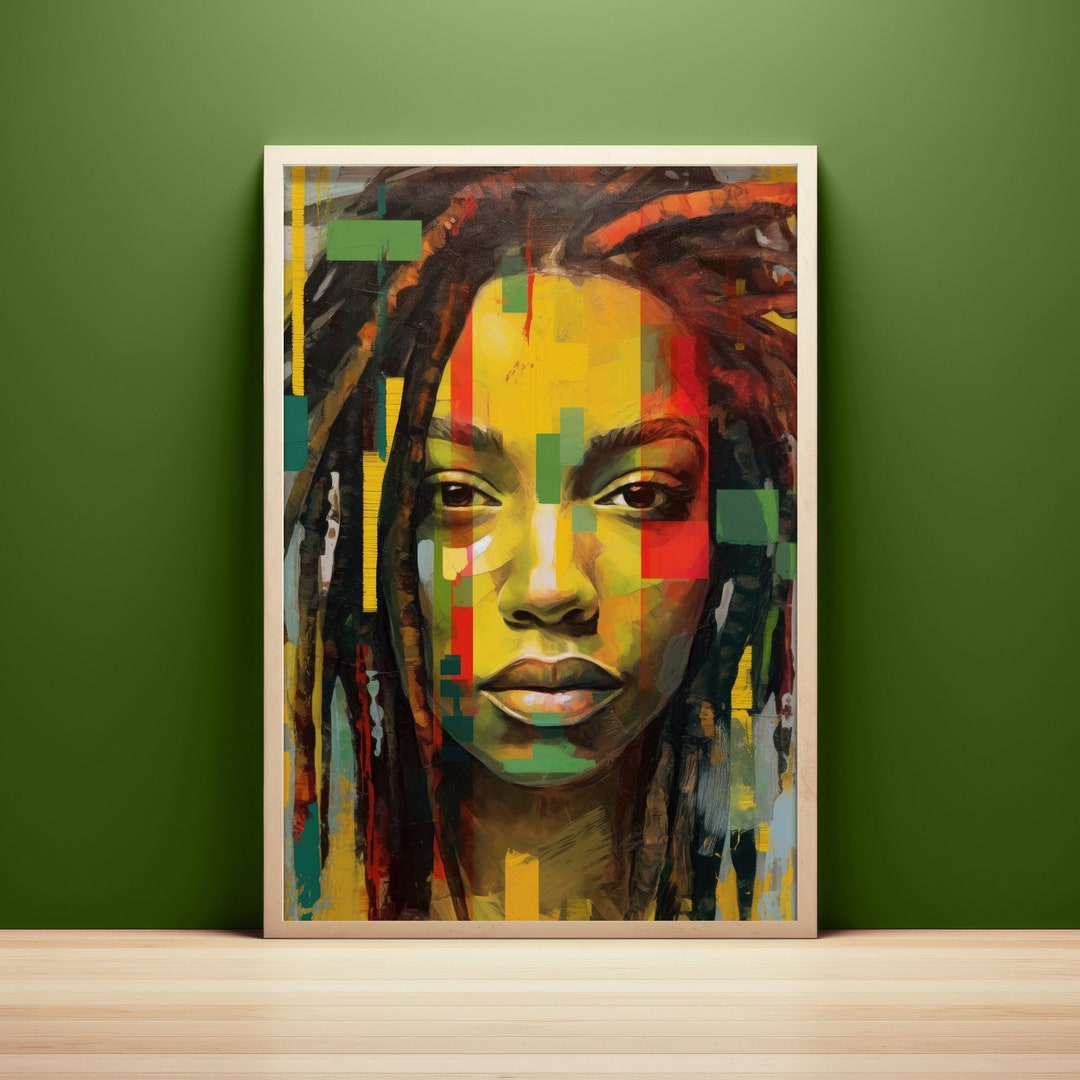 Jamaican Rasta Girl Poster Printable Wall Art, Instant Download Reggae ...