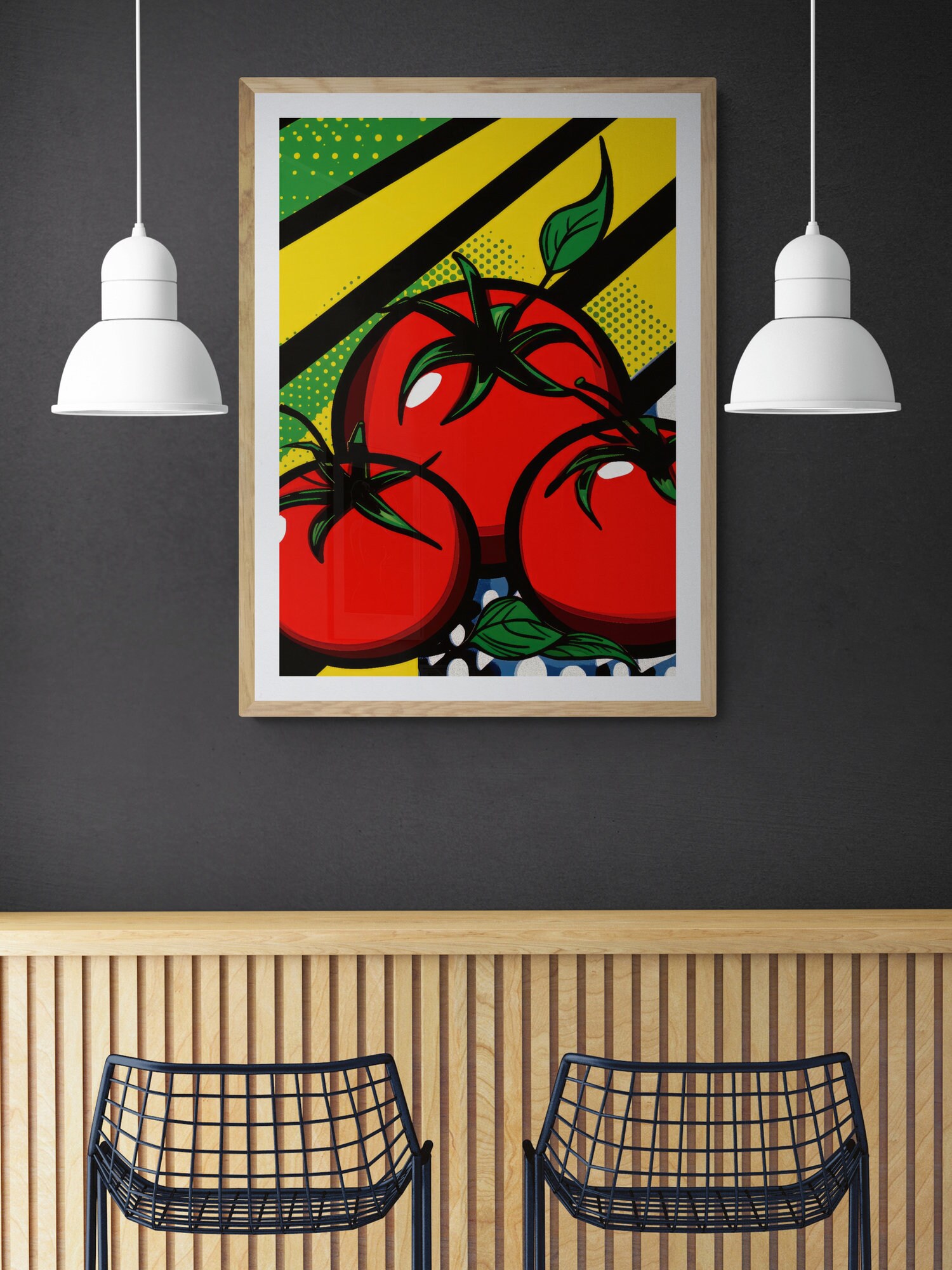 Tomato Pop Art Painting, Printable Wall Art, Jamaican Retro Poster ...