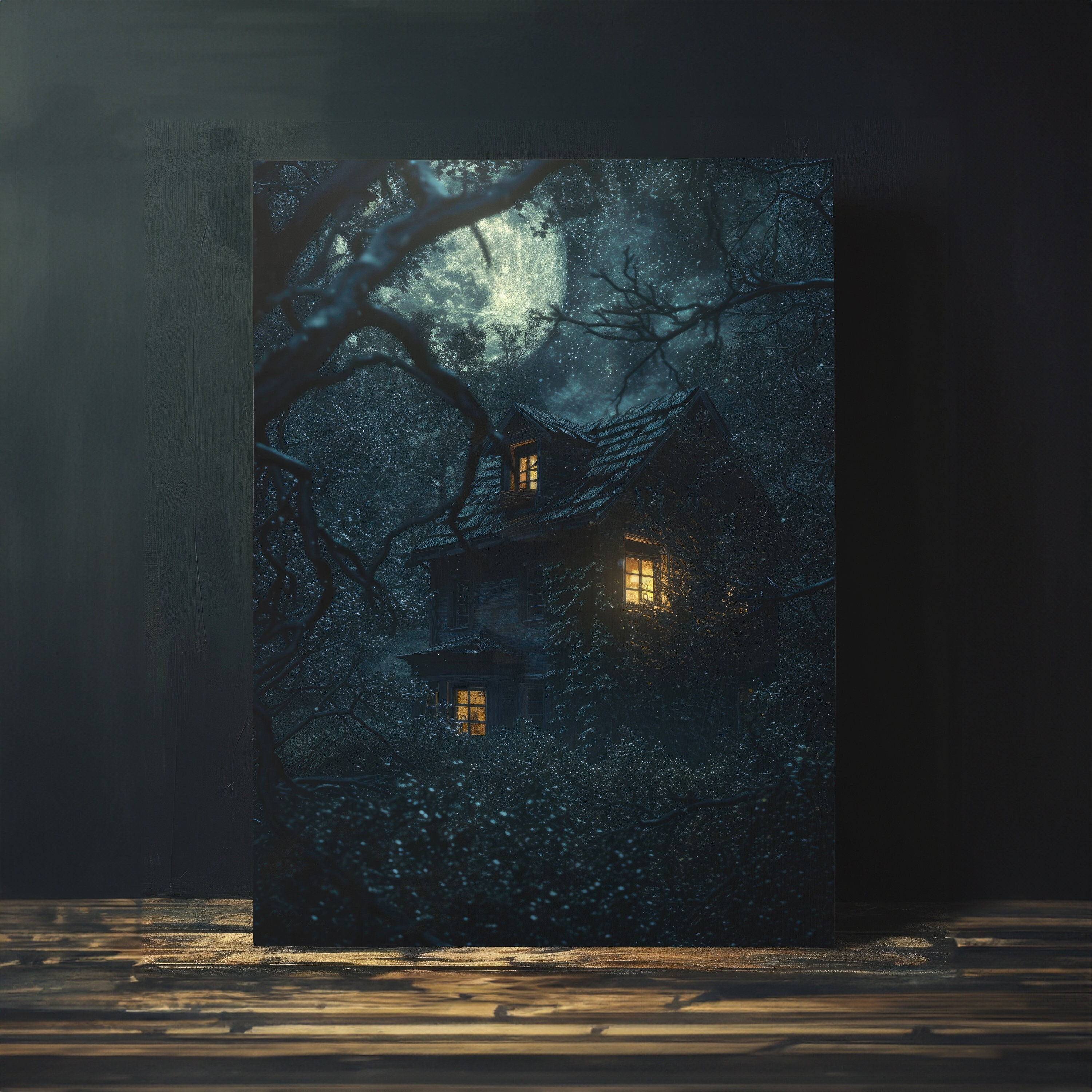 Witchy Cabin in the Woods Poster, Printable Wall Art, Instant Download ...
