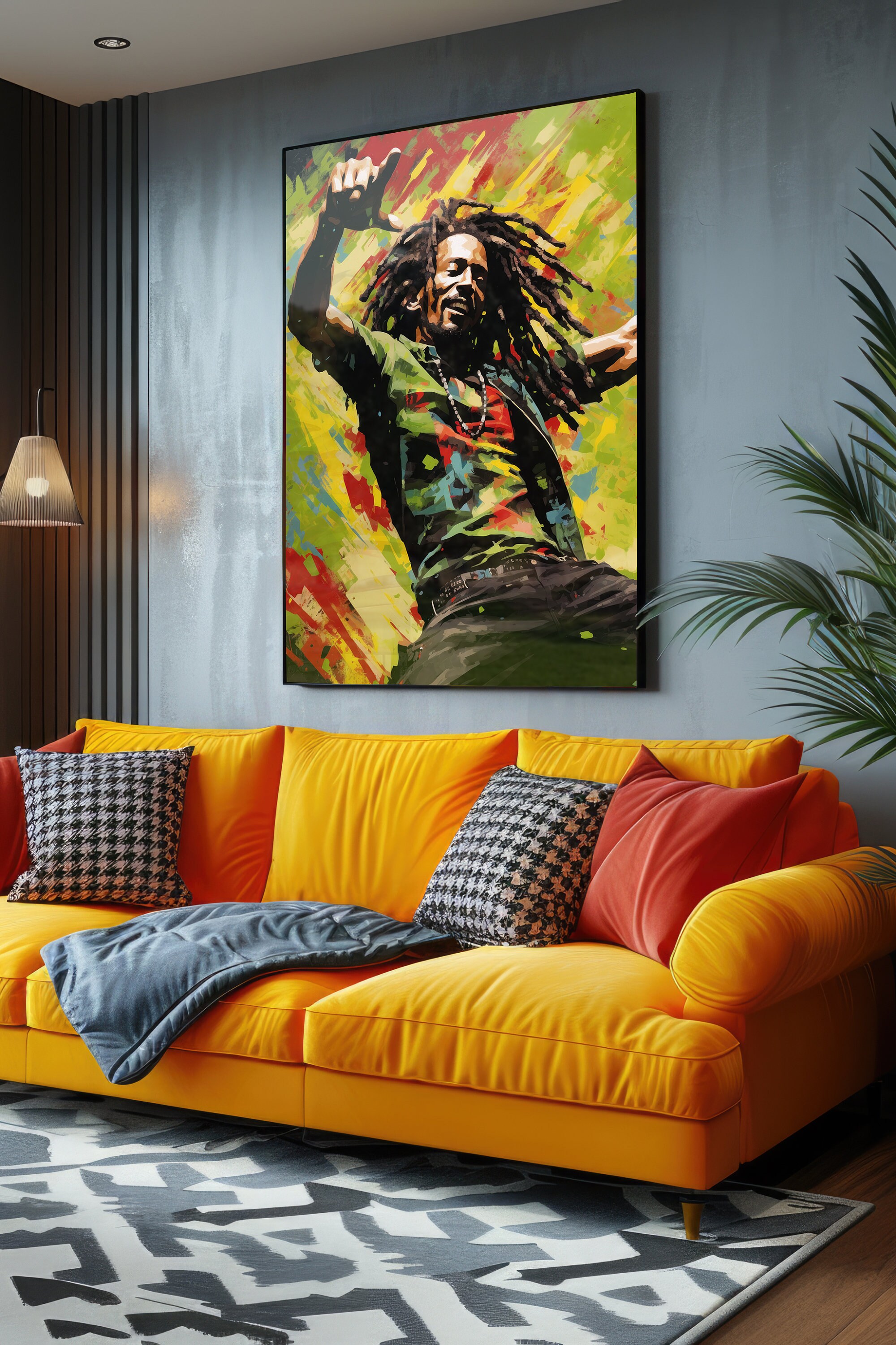Vibrant Rastafari Pop Art Portrait Printable Wall Art, Colorful ...