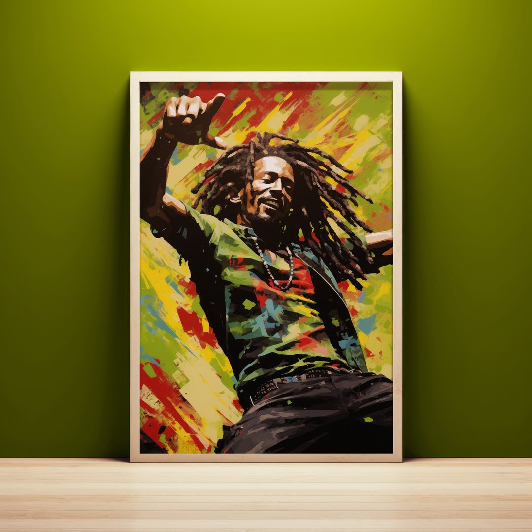 Vibrant Rastafari Pop Art Portrait Printable Wall Art, Colorful ...
