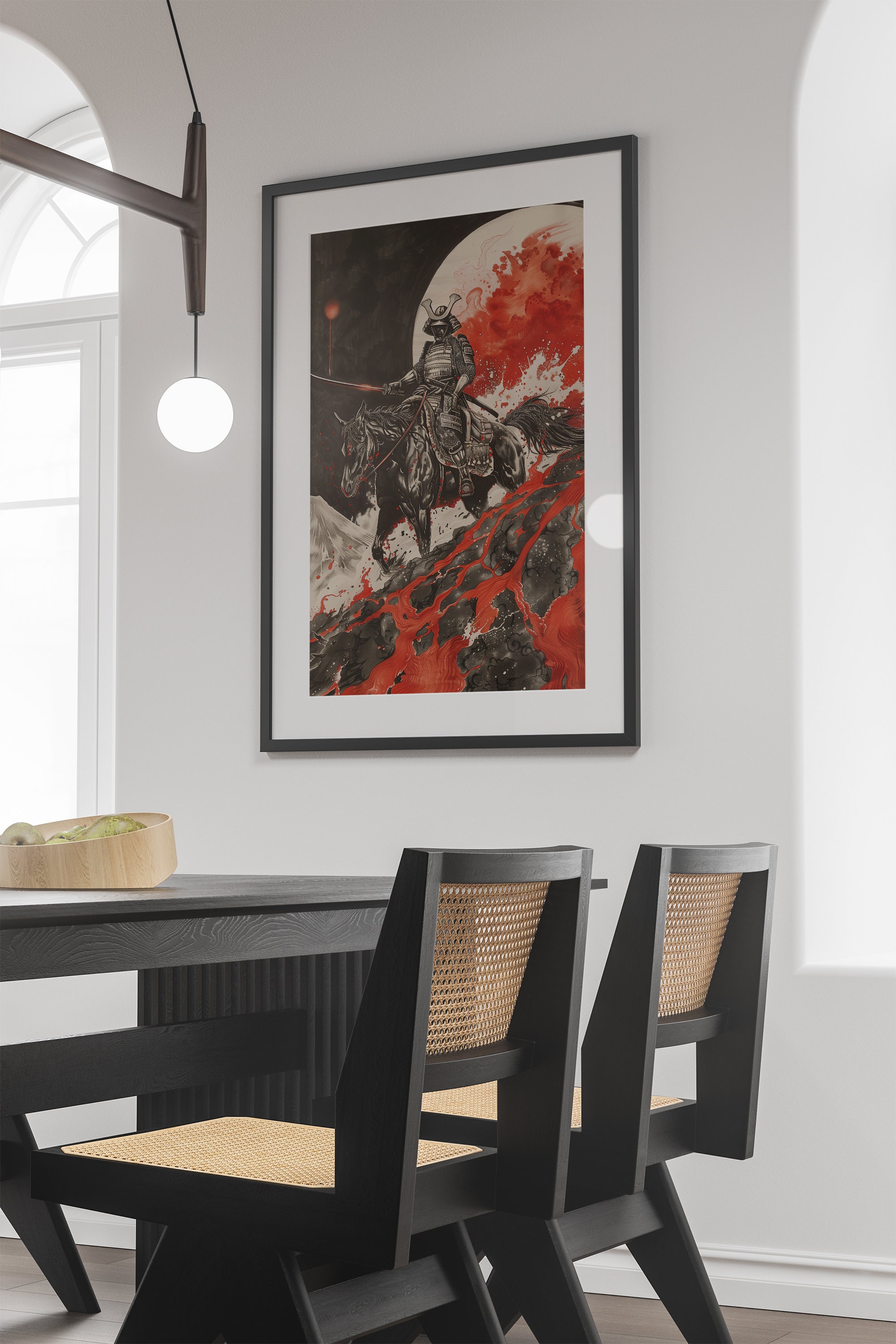 Vintage Shogun Painting, Printable Wall Art Digital Download, Black ...