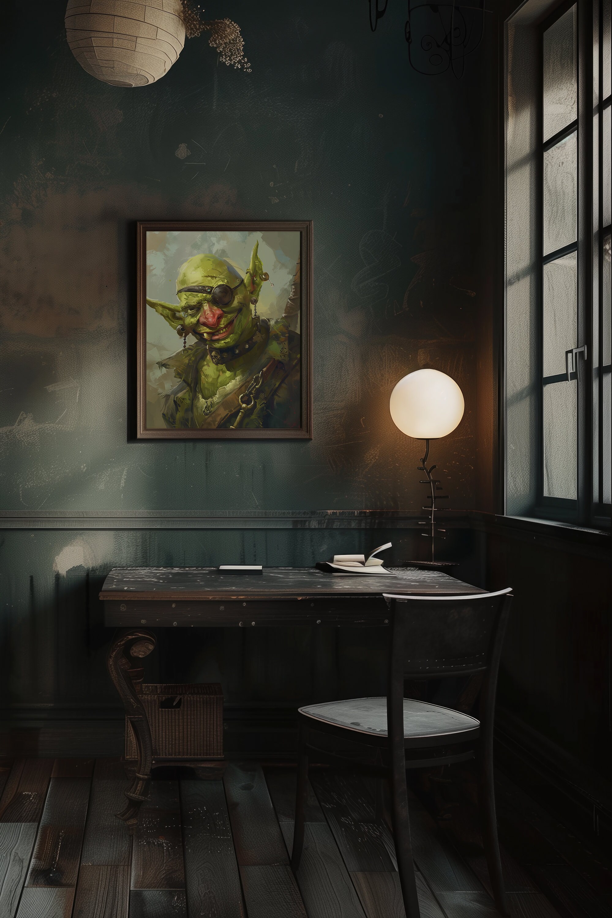 Bald Goblin Portrait Print, Digital Download, Printable Wall Art ...