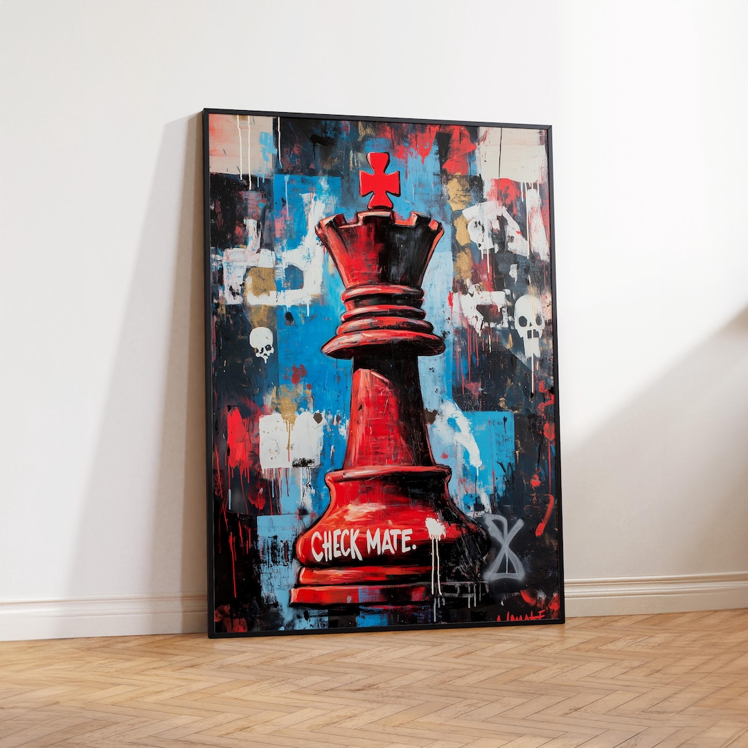 Checkmate: Colorful Chess King Poster, Printable Wall Art, Digital ...
