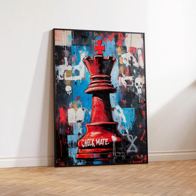 Checkmate: Colorful Chess King Poster, Printable Wall Art, Digital ...