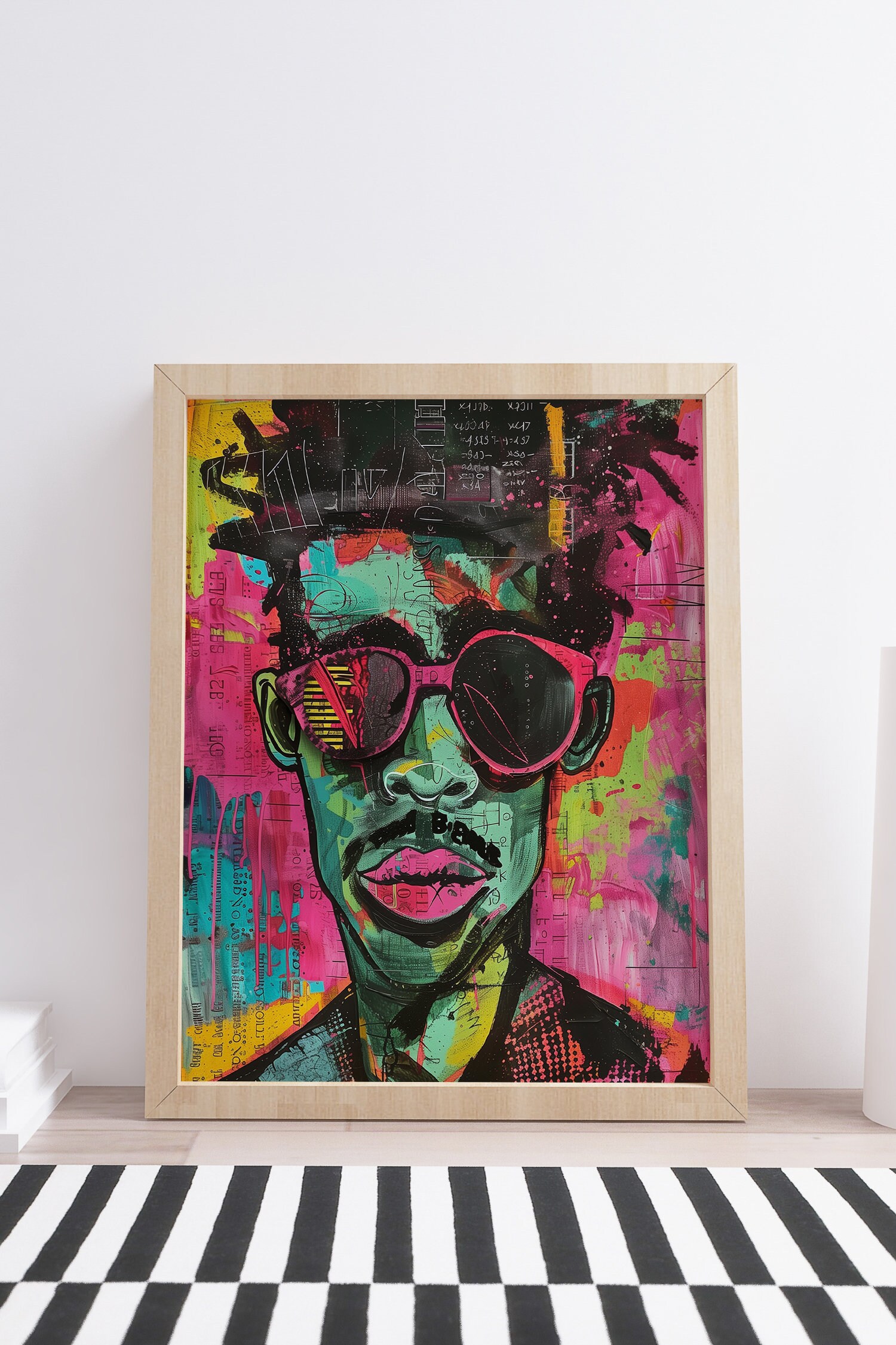 Colorful Pop Art Portrait, Trendy Printable Wall Art, Digital Download ...