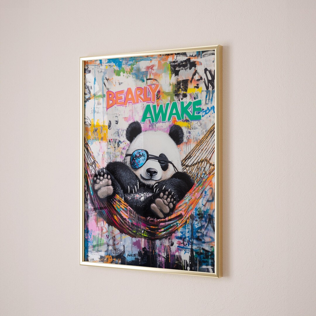 Funny Slogan Pop Art Panda Poster, Printable Wall Art Digital Download ...