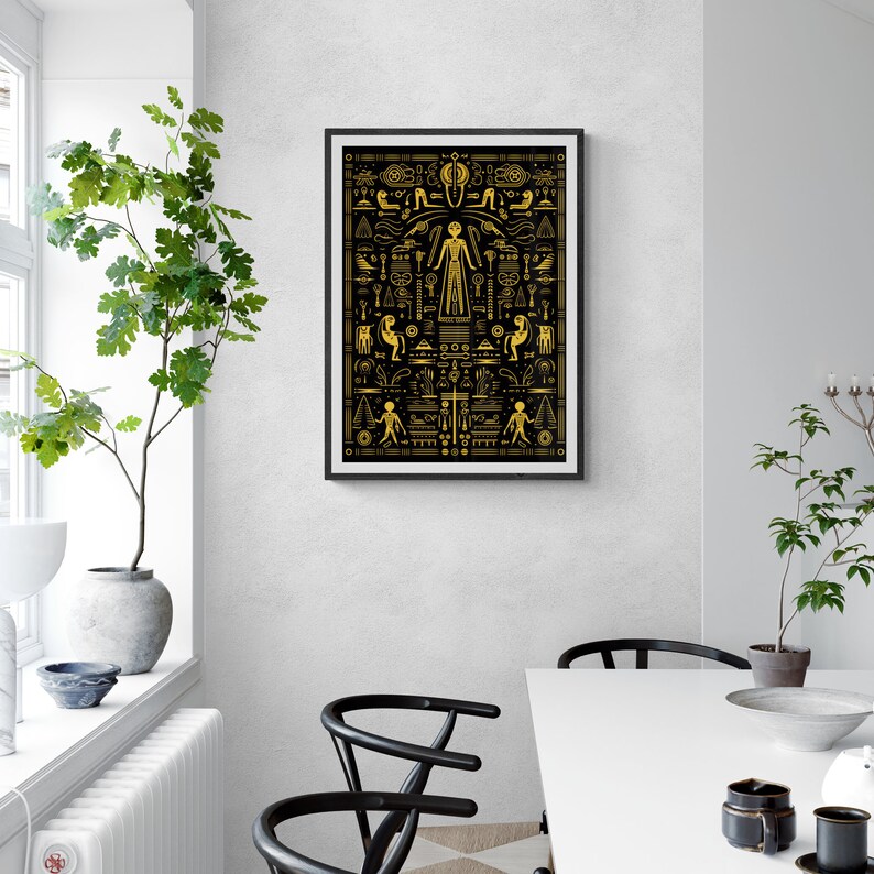 Enigmatic Hieroglyphs Print, Instant Download, Printable Wall Art ...