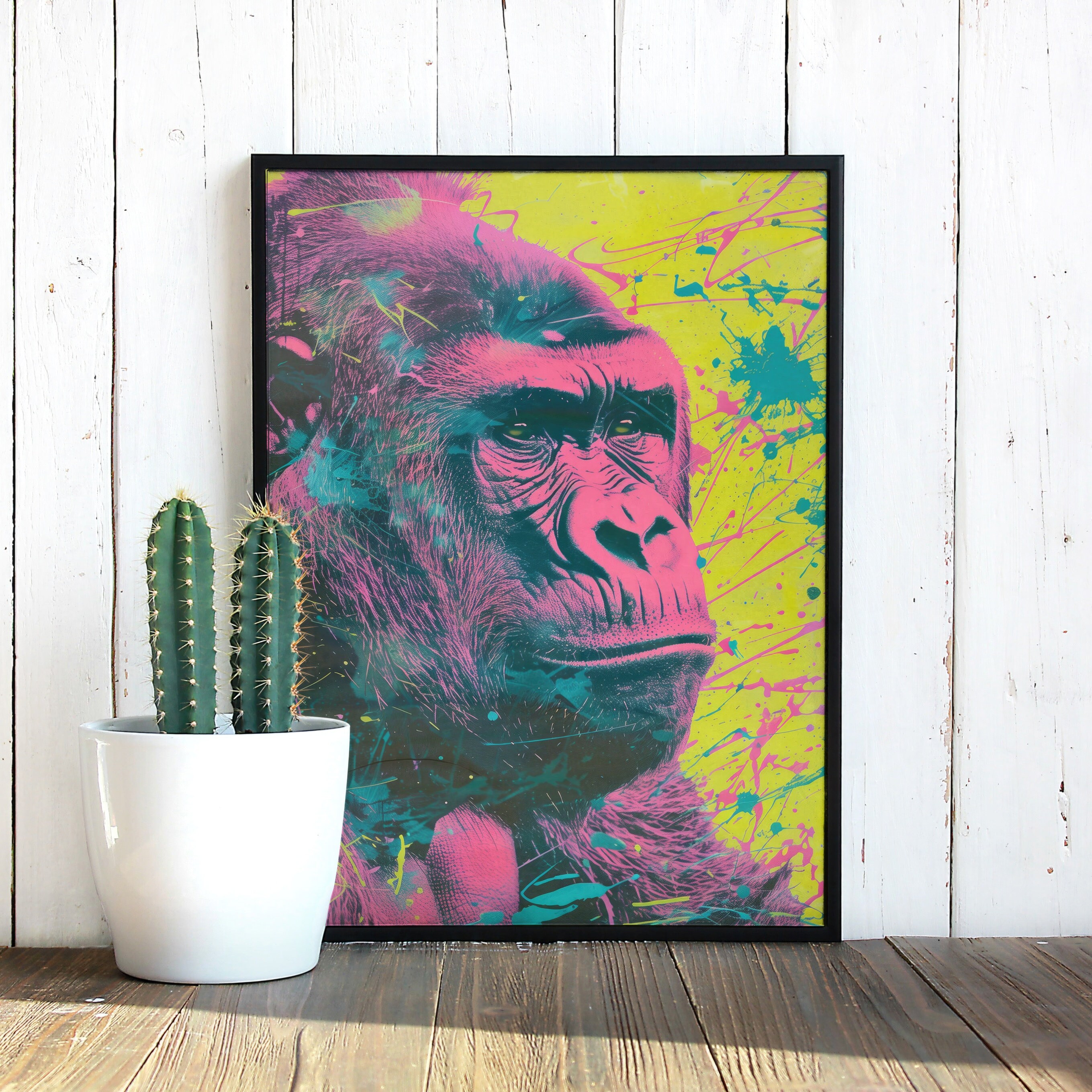Vibrant Harambe Poster, Printable Wall Art, Instant Download, Neon ...