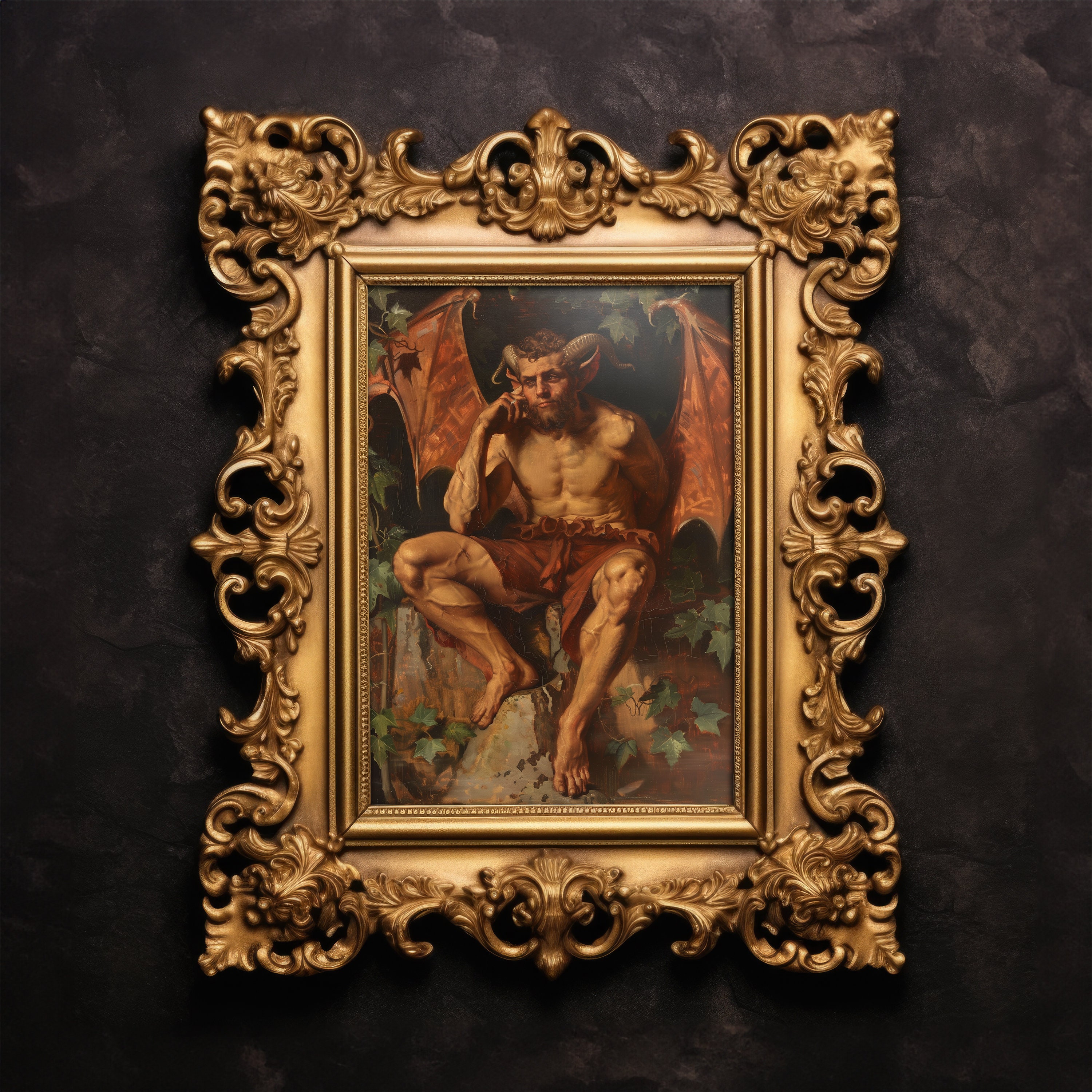 Lucifer Portrait Oil Painting, Printable Wall Art, Instant Download ...