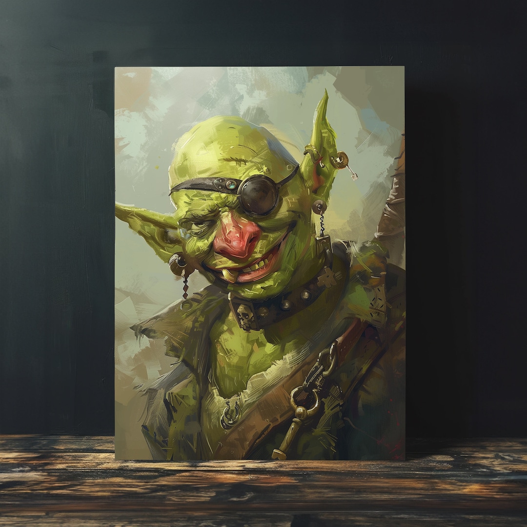 Bald Goblin Portrait Print, Digital Download, Printable Wall Art ...