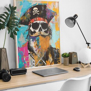 Preppy Pirate Pop Art Poster, Printable Wall Art, Instant Download ...