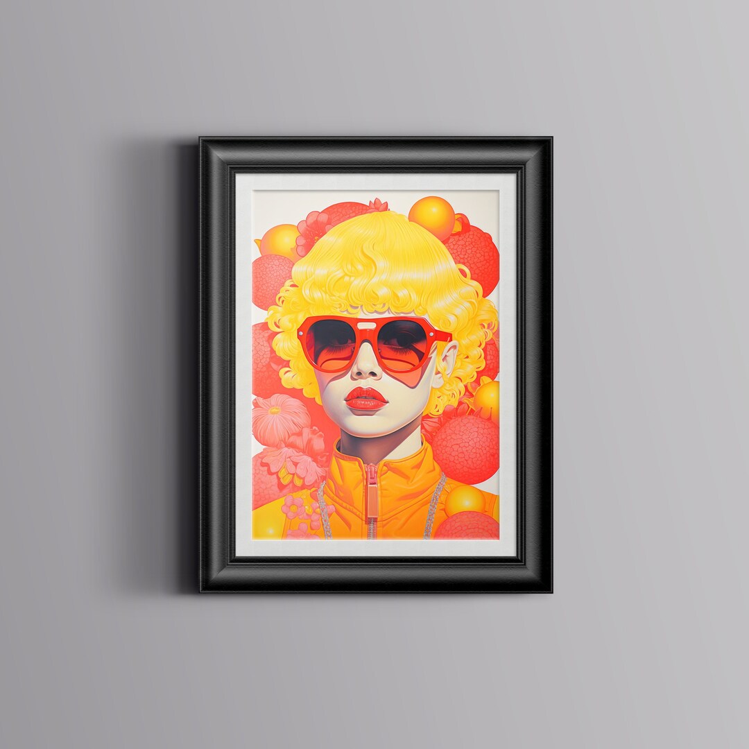 Vibrant Preppy Pop Art Poster, Printable Wall Art, Digital Download ...