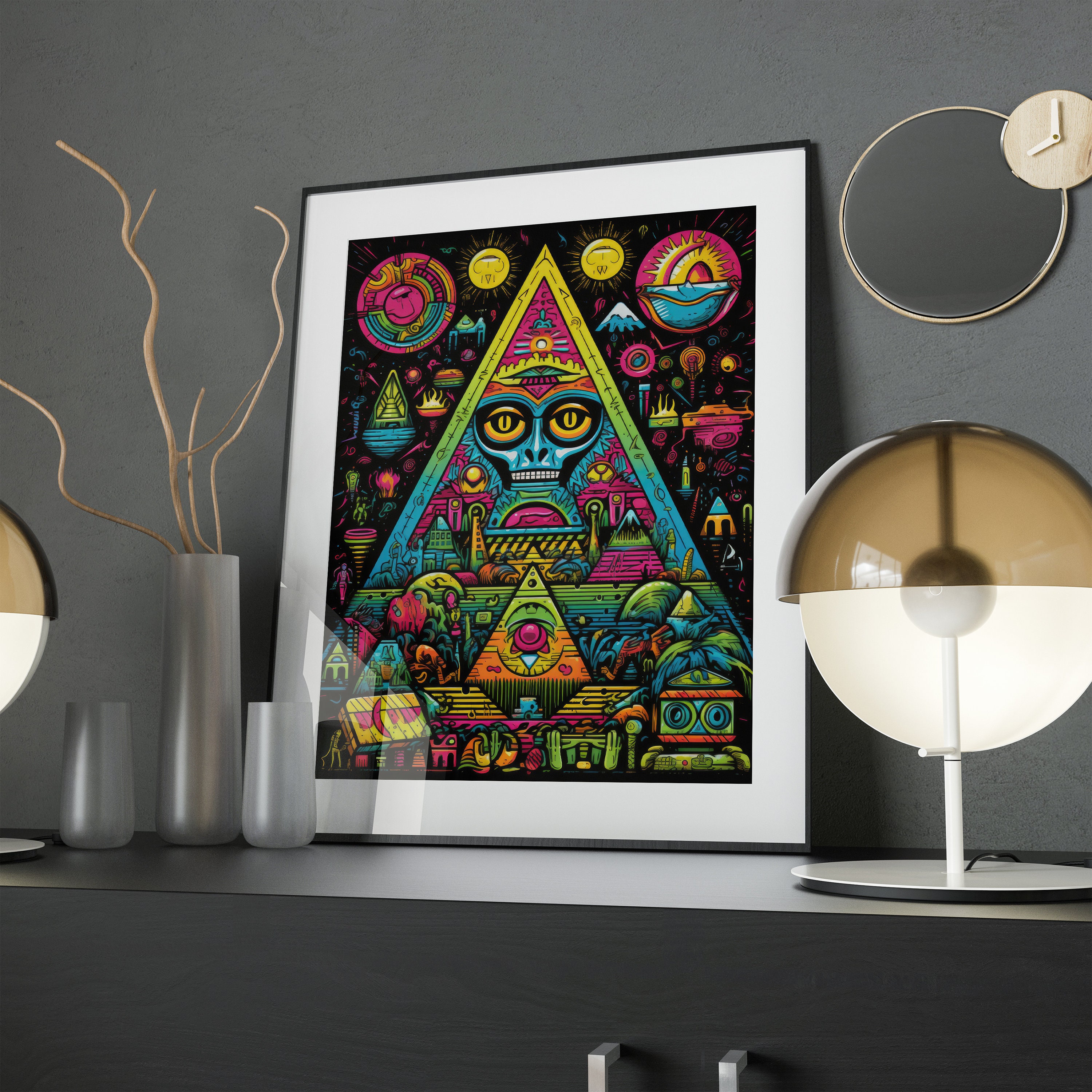 Ancient Aliens Pyramid Illustration Printable Wall Art Instant - Etsy