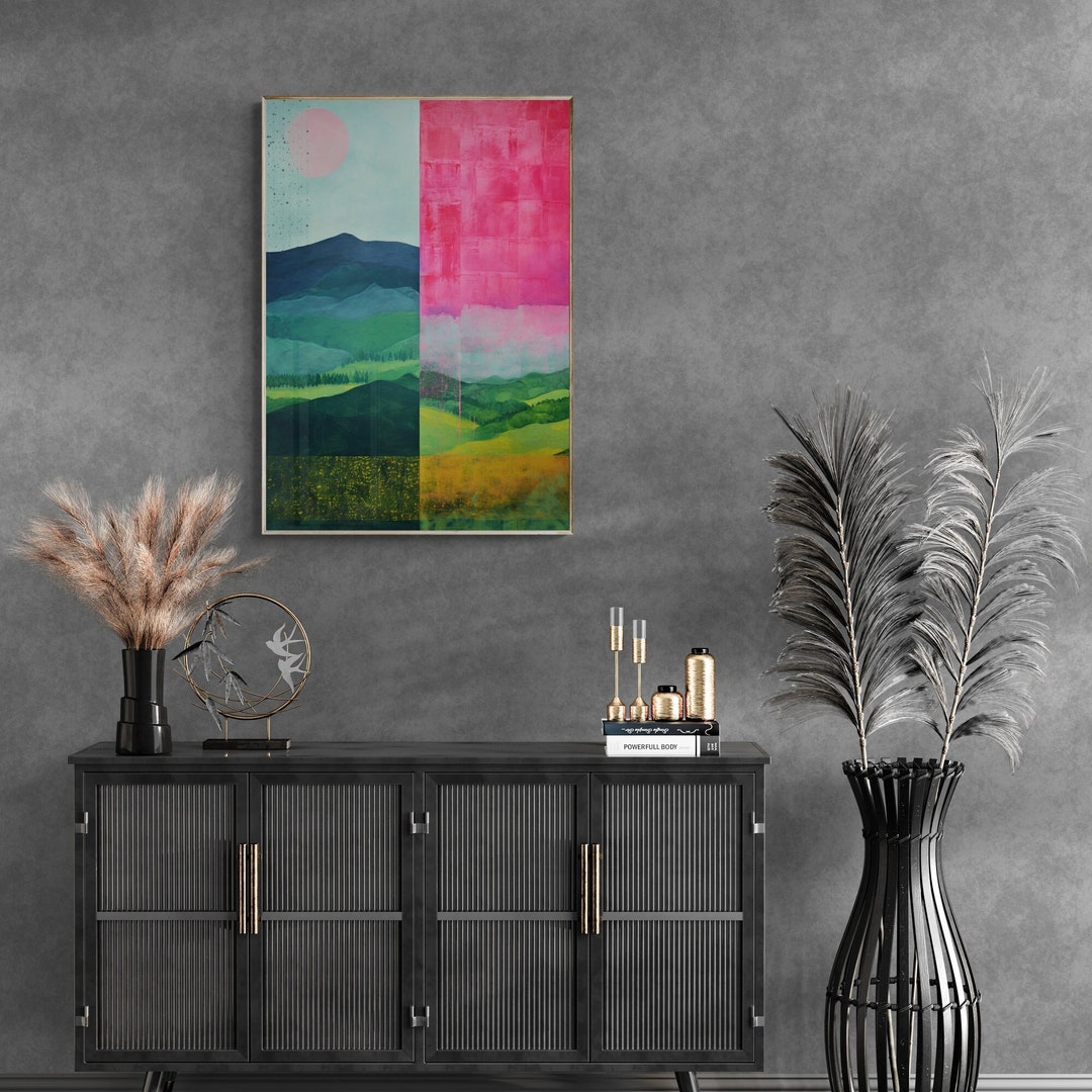 Preppy Maximalist Landscape Collage, Wall Art Printable, Trendy Art ...