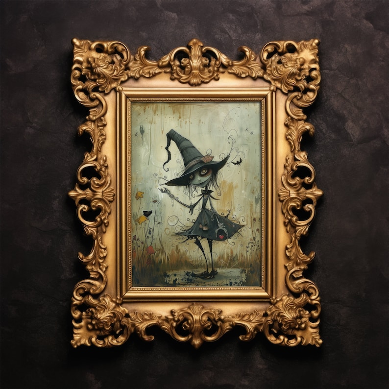 Whimsical Witch, Printable Wall Art, Instant Download, Moody Witchcore ...
