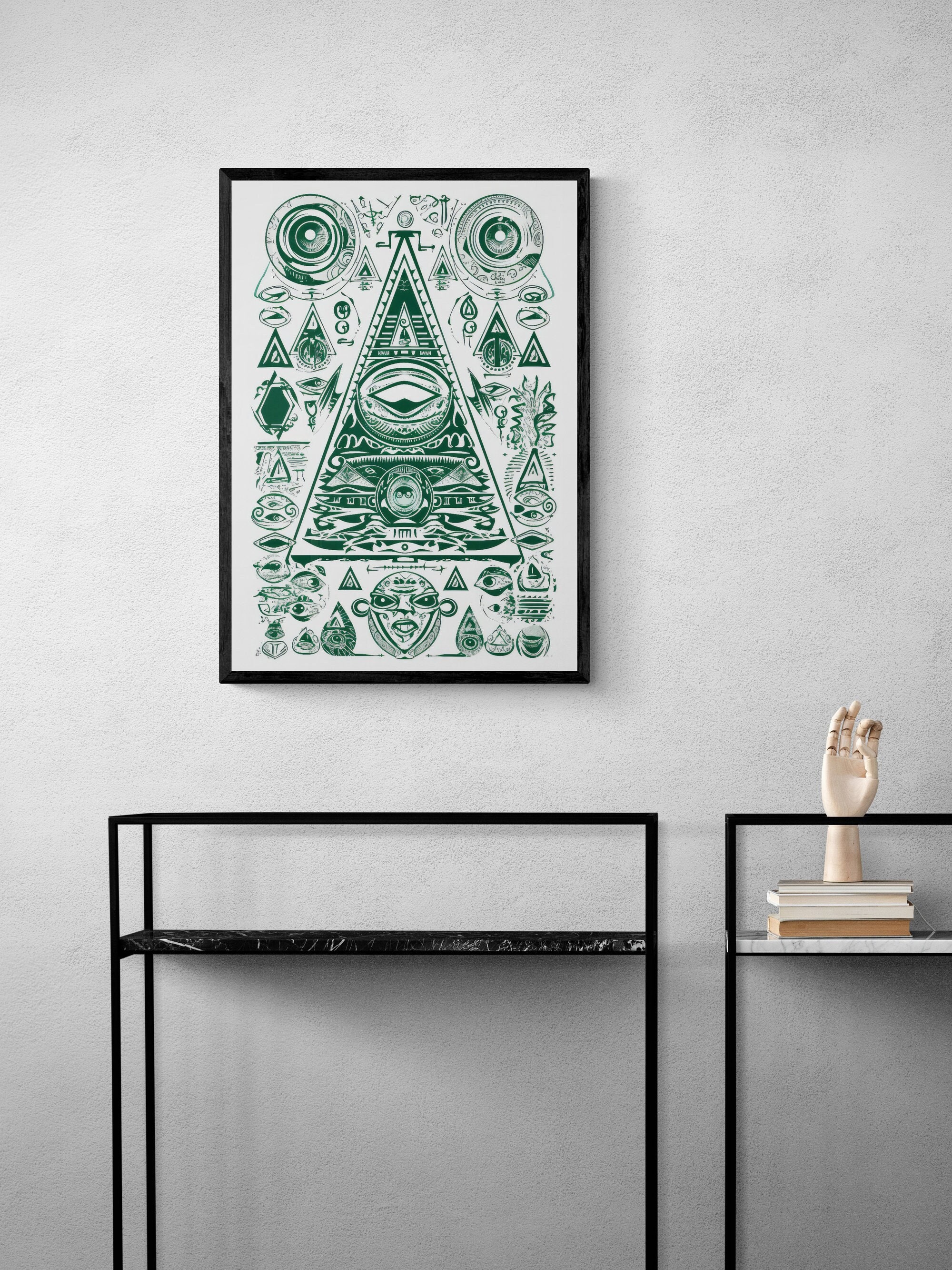 Ancient Aliens Hieroglyphics | Jade Green Wall Art | Printable Wall Art ...