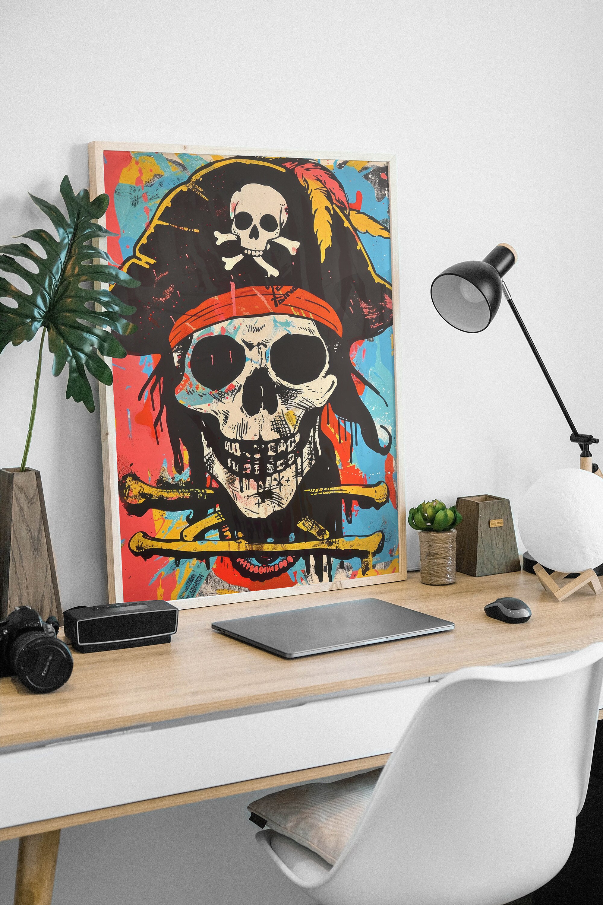Eclectic Jolly Roger Poster, Printable Wall Art, Digital Download ...