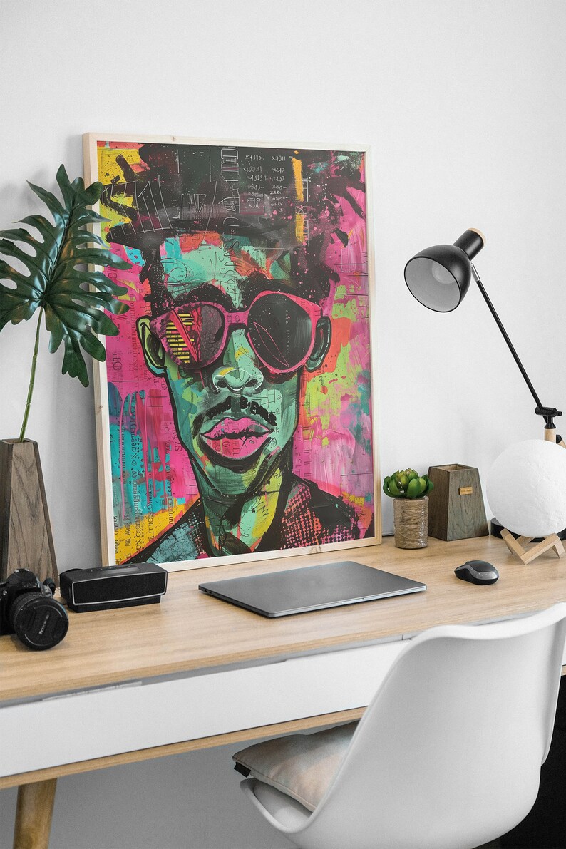 Colorful Pop Art Portrait, Trendy Printable Wall Art, Digital Download ...