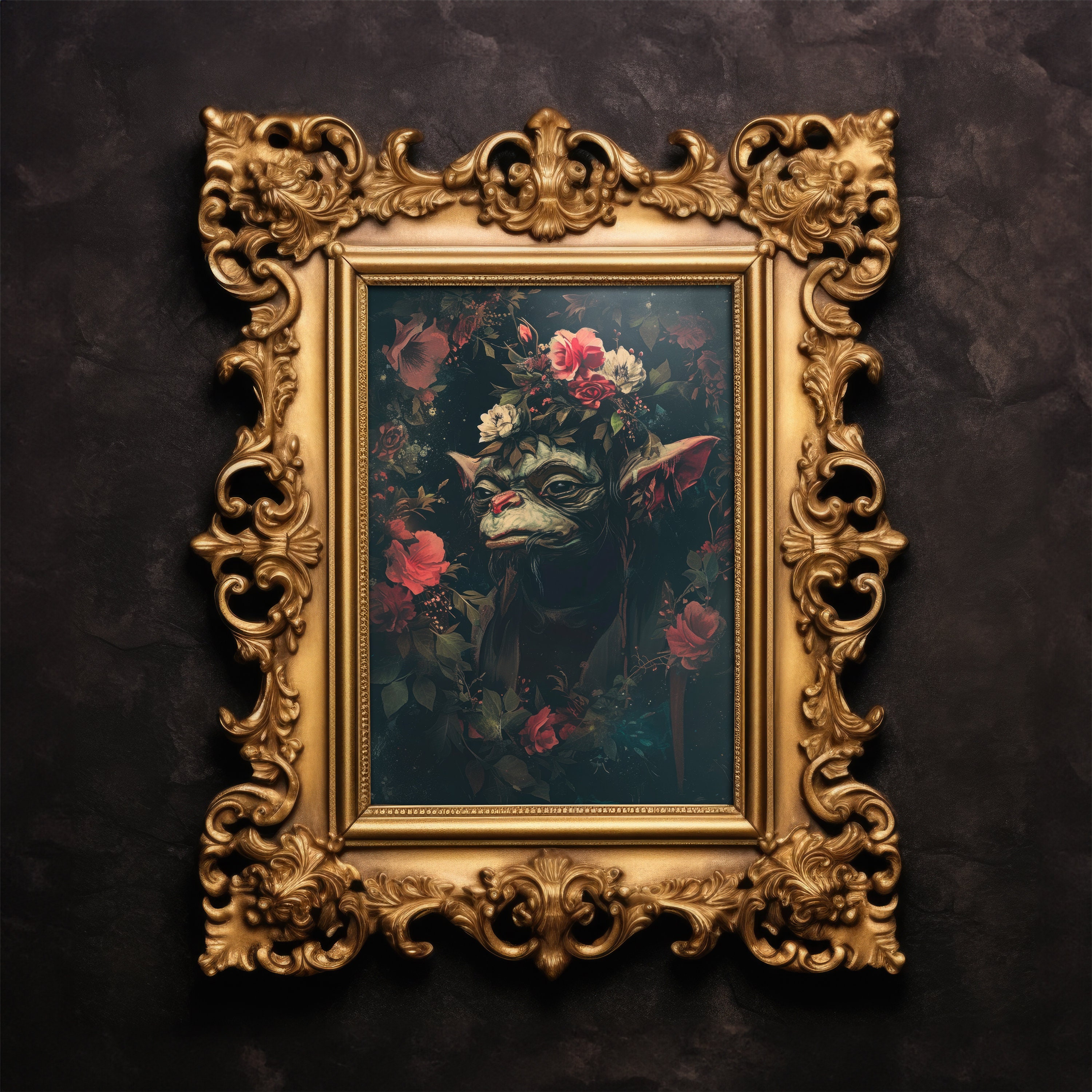 Preppy Goblin Portrait, Printable Wall Art Digital Download, Dark ...
