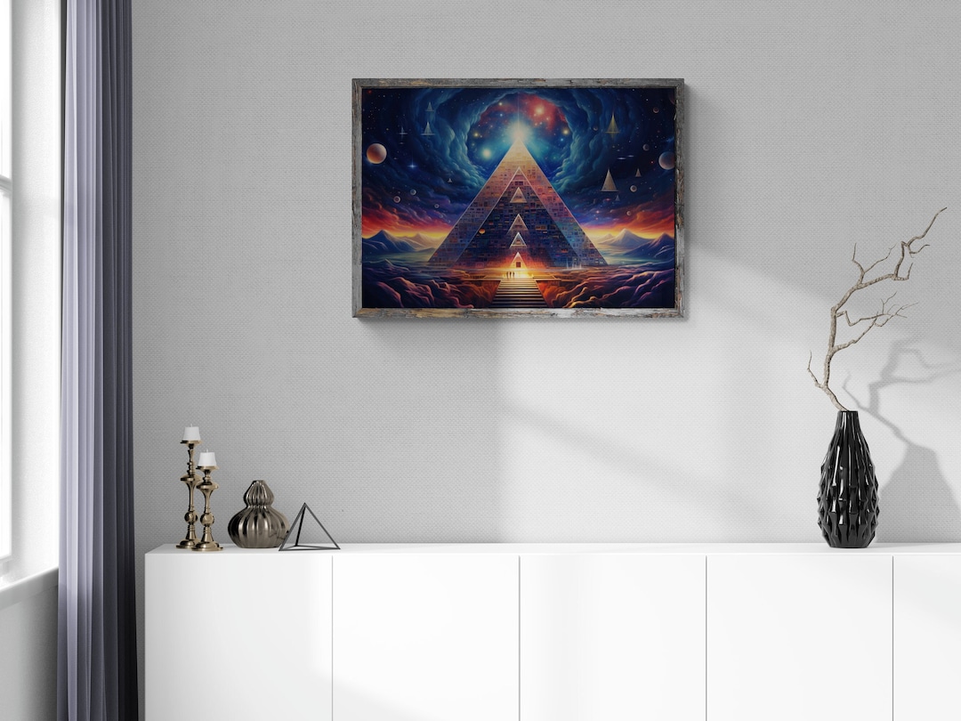 Sacred Pyramid Print, Instant Download, Eclectic Fantasy Space Themed ...