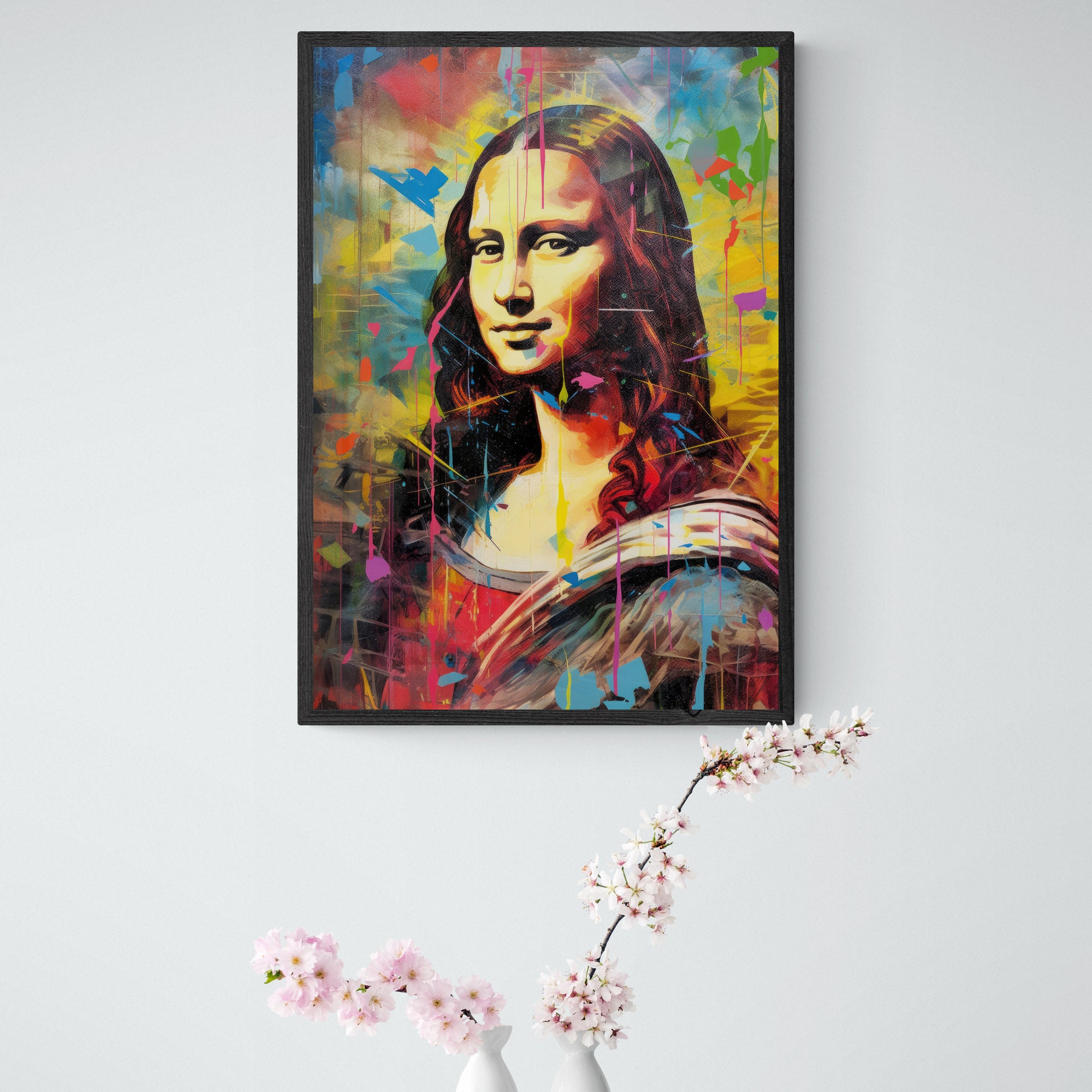 Modern Mona Lisa Print, Printable Wall Art, Instant Download, Da Vinci ...