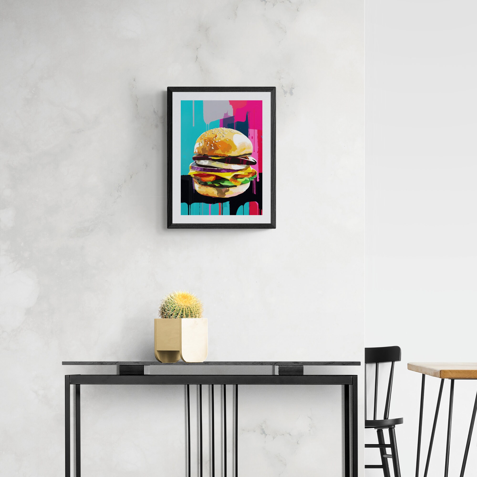 Burger Graffiti Wall Art, Printable Wall Art, Instant Download, Burger ...