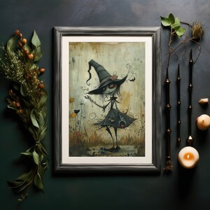 Whimsical Witch, Printable Wall Art, Instant Download, Moody Witchcore ...