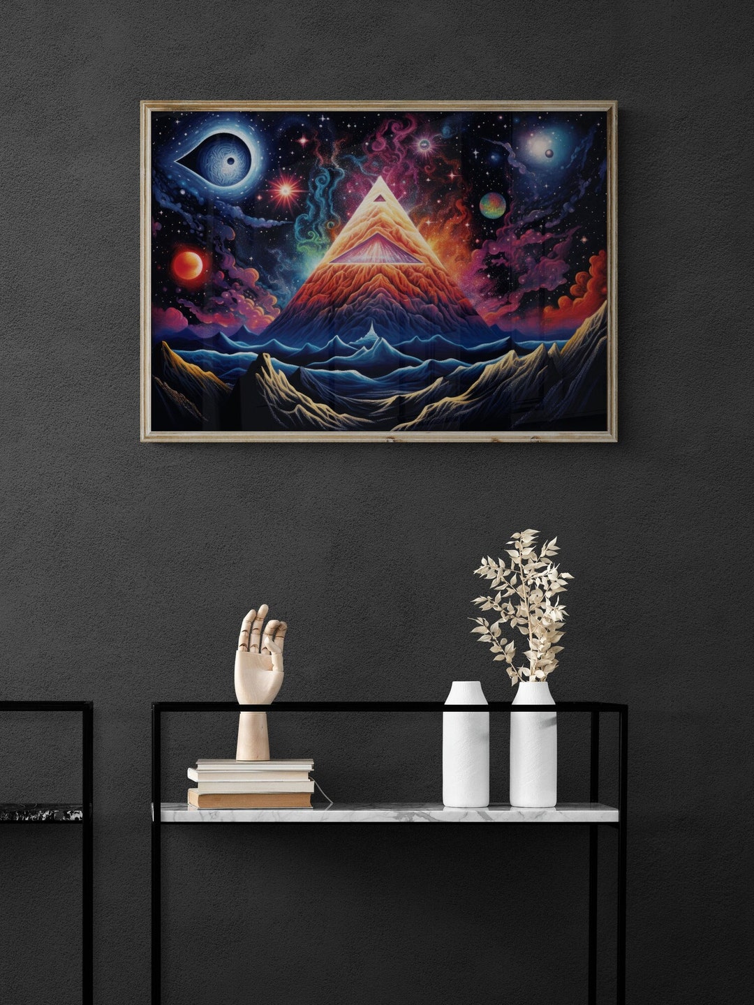 Ancient Alien Pyramid Print Instant Download, Starry Space Wall Art ...