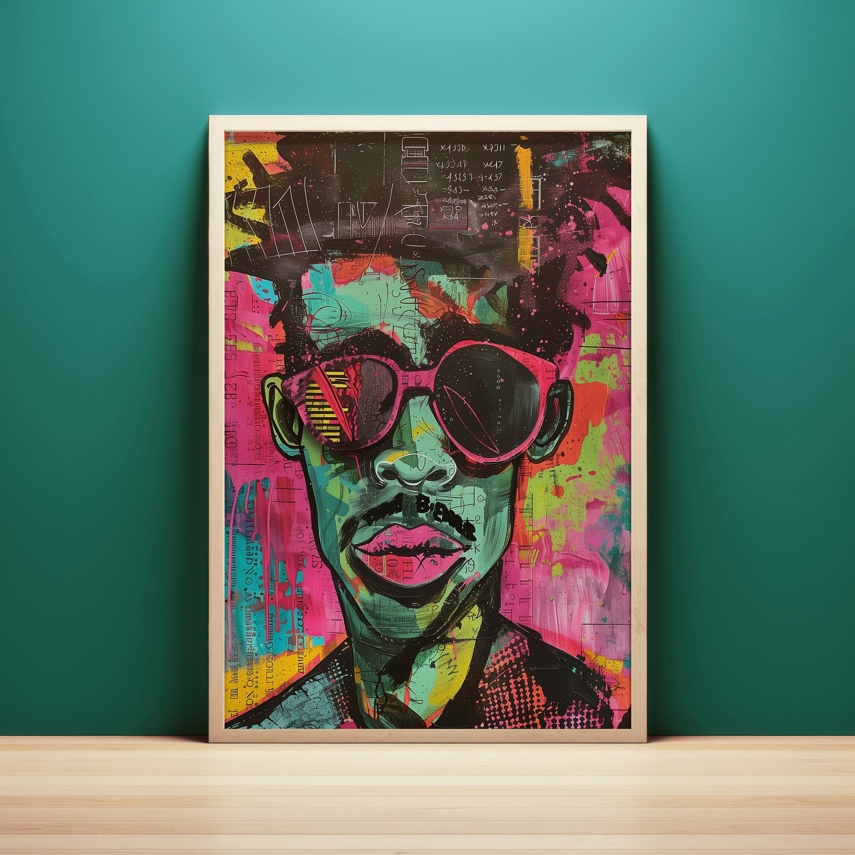 Colorful Pop Art Portrait, Trendy Printable Wall Art, Digital Download ...